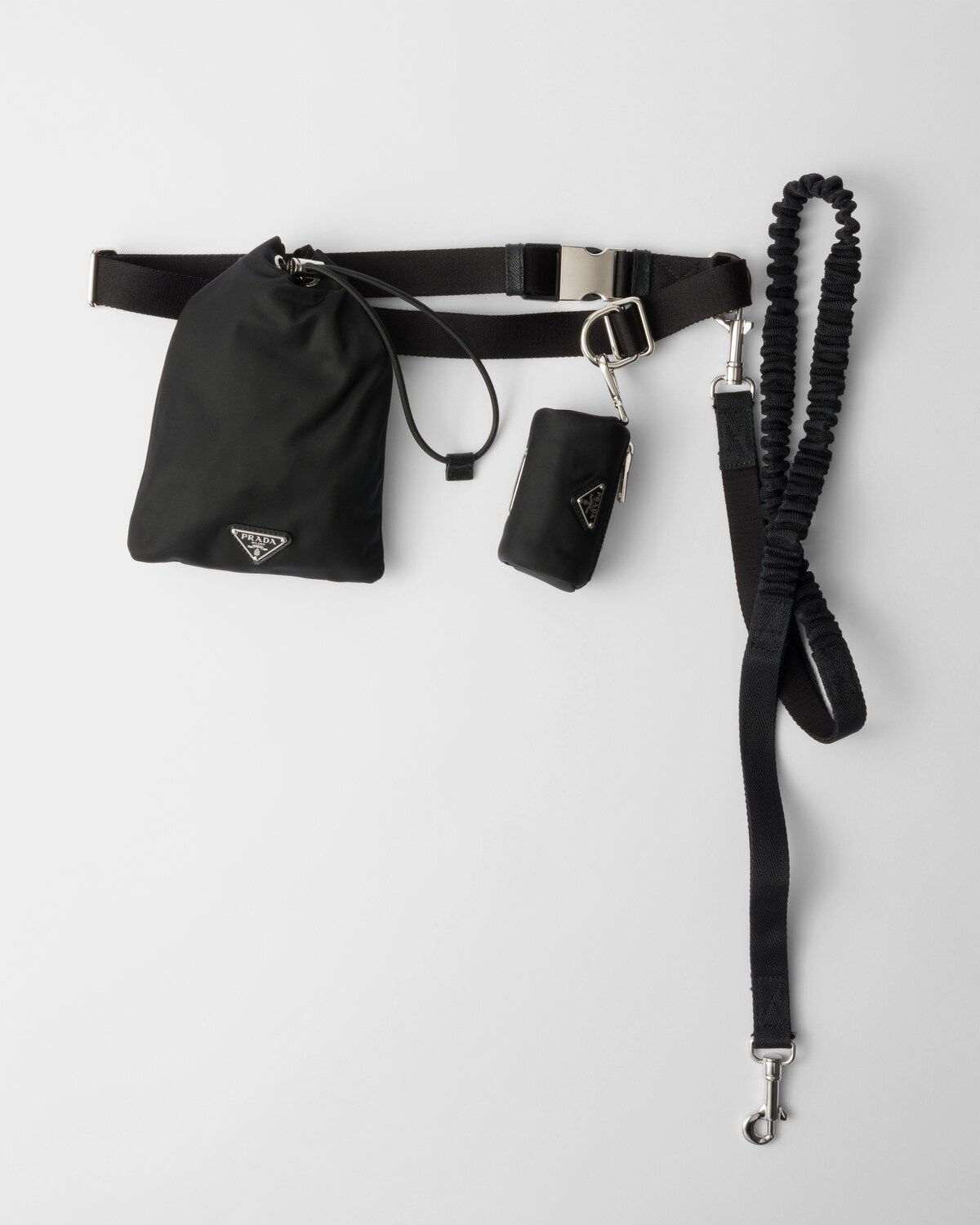 Black Re-nylon Pet Leash | PRADA