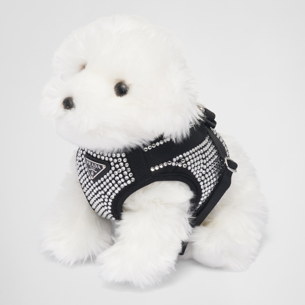 Crystal Crystal-studded satin dog harness | Prada