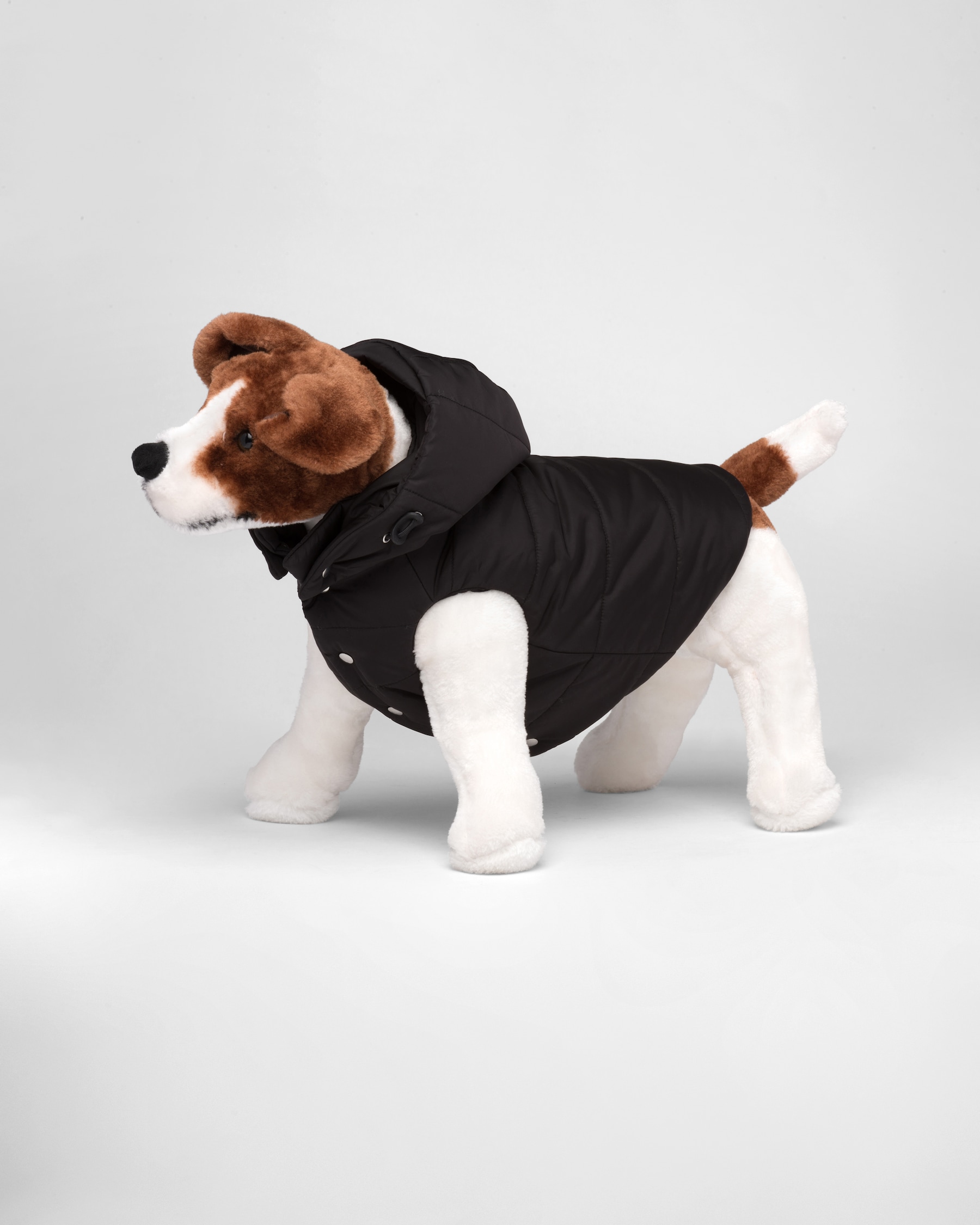 Black Re-nylon Puffer Dog Coat With Hood | PRADA - United States