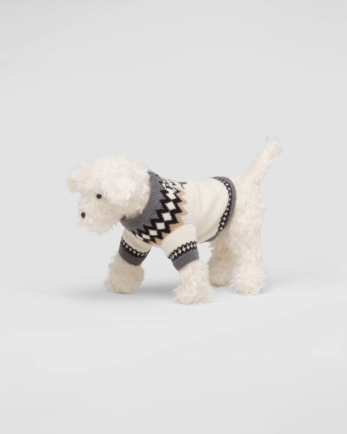 Camel Brown Wool And Cashmere Dog Sweater | PRADA