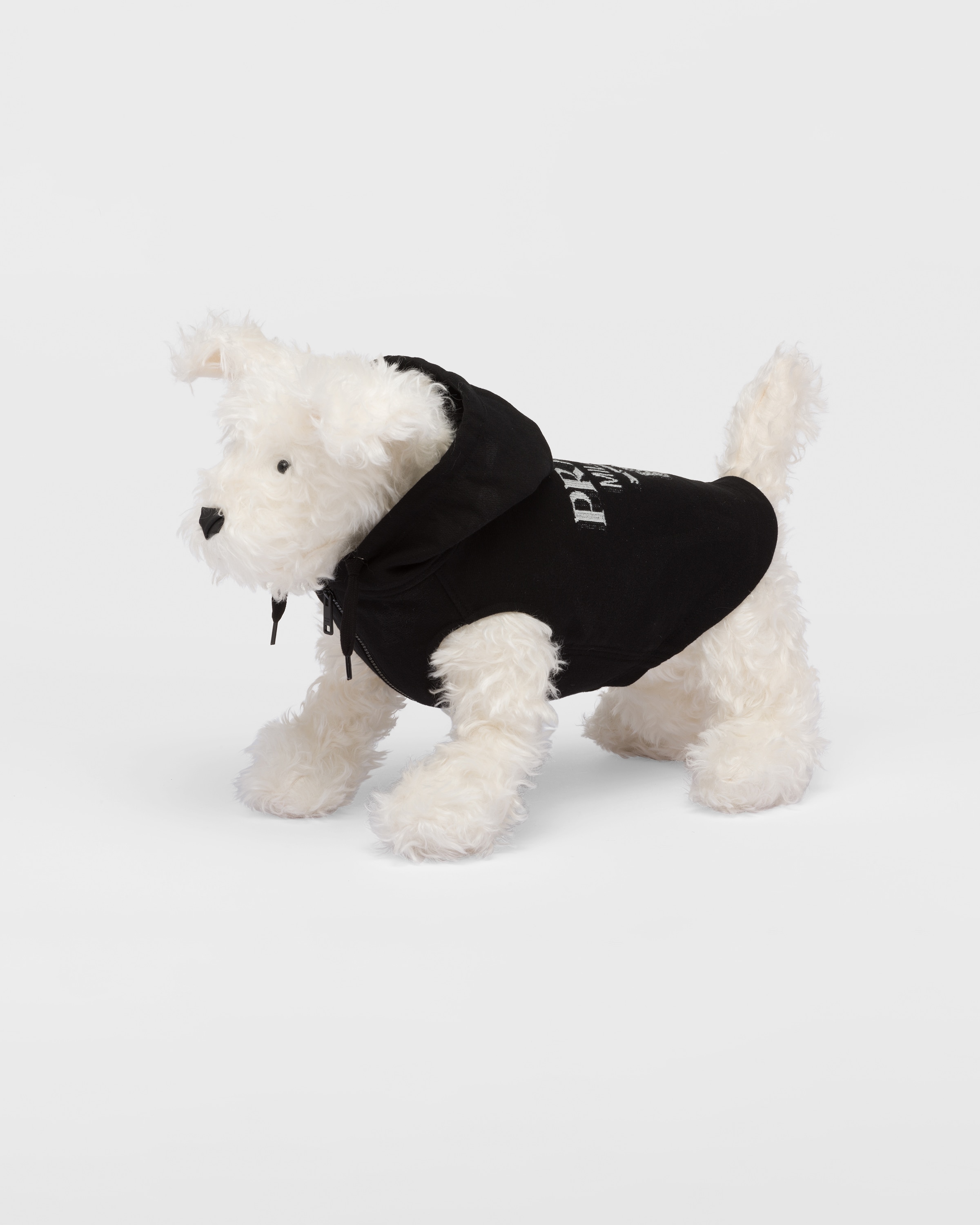 Black/white Cotton Fleece Hoodie For Pets | PRADA