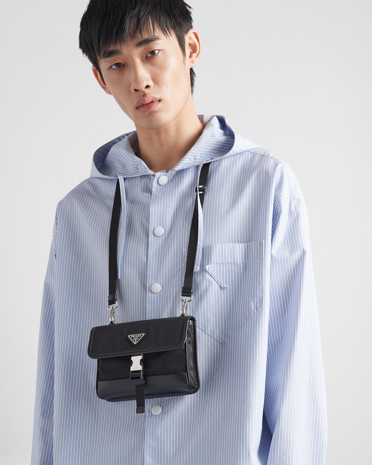 Black Re-nylon And Saffiano Leather Smartphone Case | PRADA