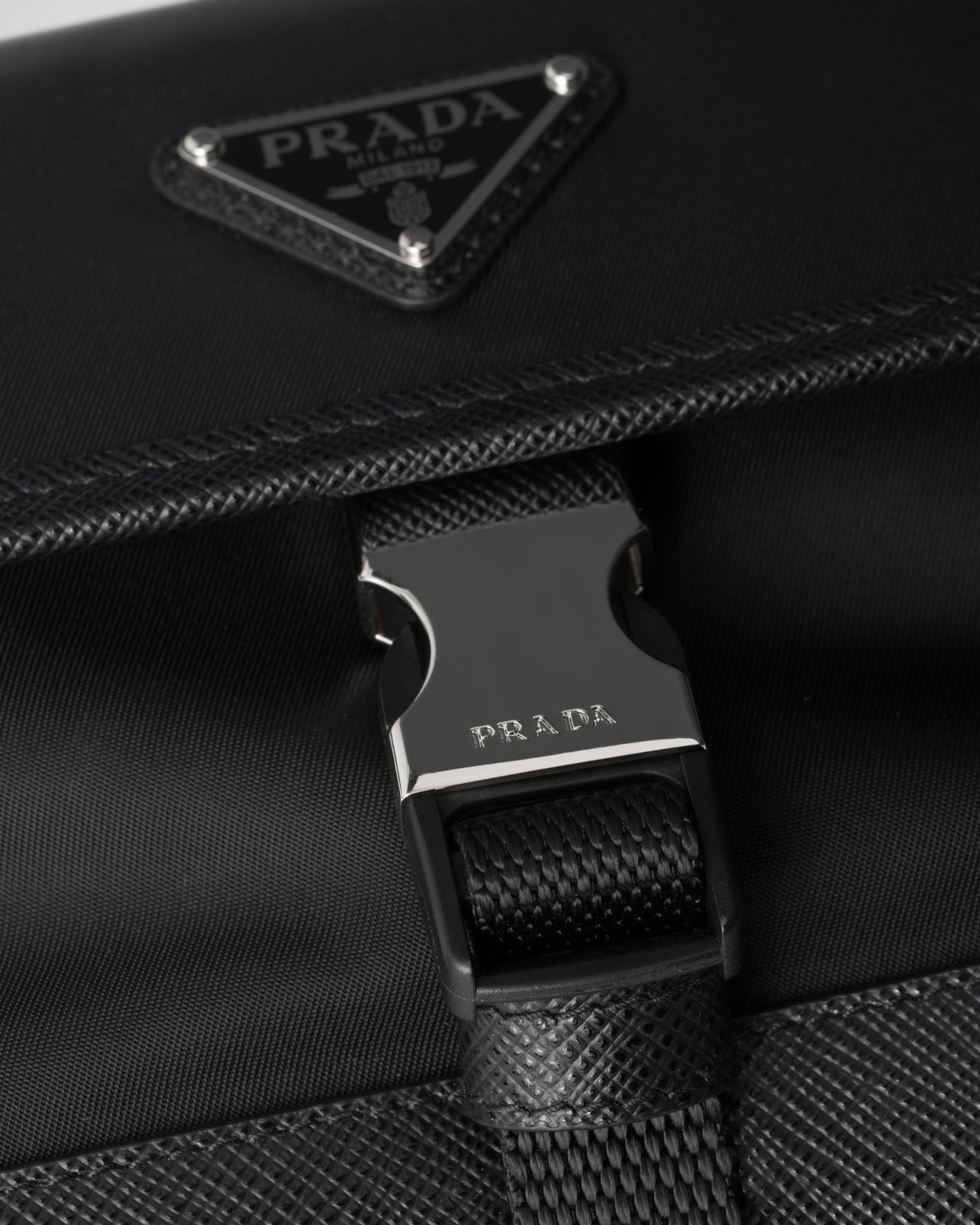 Black Re-nylon And Saffiano Leather Smartphone Case | PRADA
