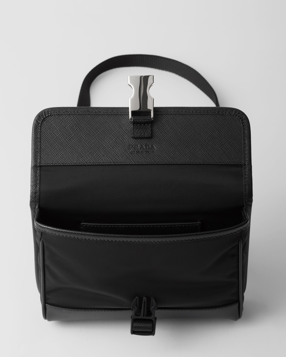 Black Re-nylon And Saffiano Leather Smartphone Case | PRADA