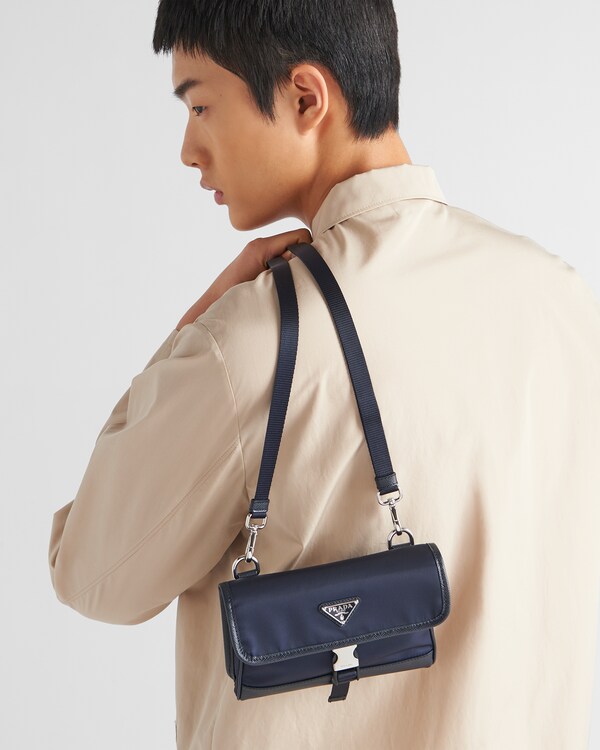 Navy Re-nylon And Saffiano Leather Smartphone Case | PRADA