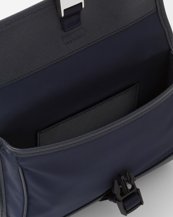 Navy Re-nylon And Saffiano Leather Smartphone Case | PRADA