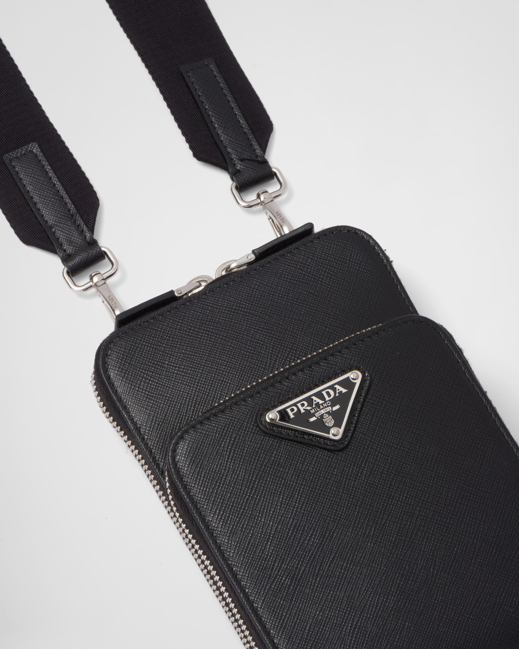 Black Saffiano Leather Smartphone Case | PRADA - United States