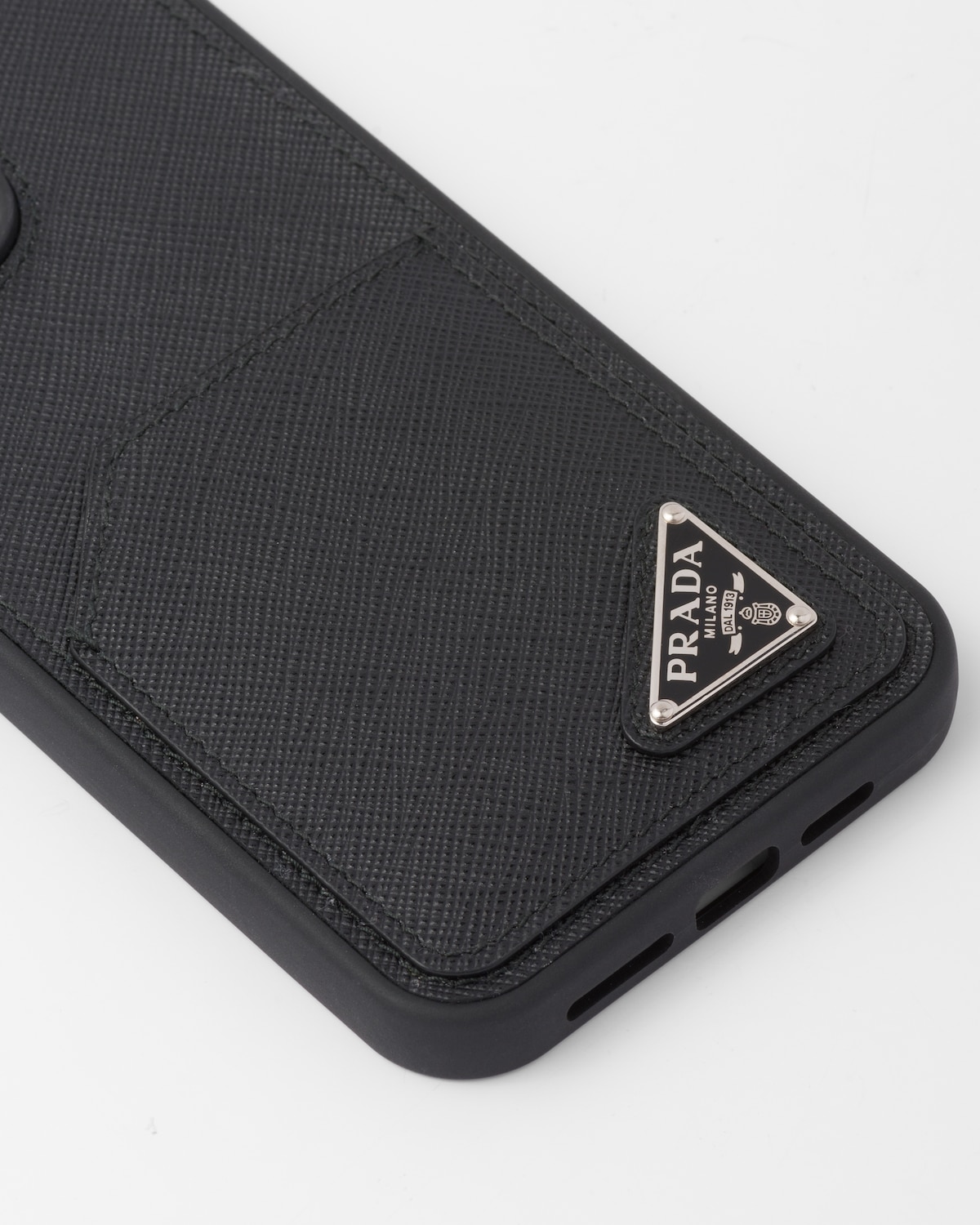 Black Saffiano Leather Cover For Iphone 14 Pro Max | PRADA