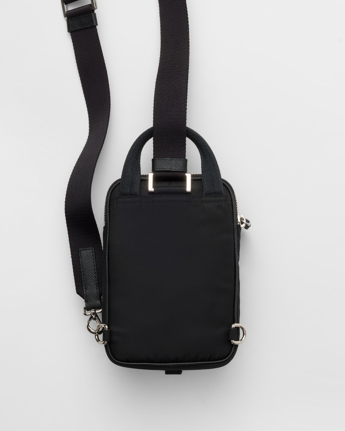 Black Re-nylon And Saffiano Leather Smartphone Case | PRADA - United States