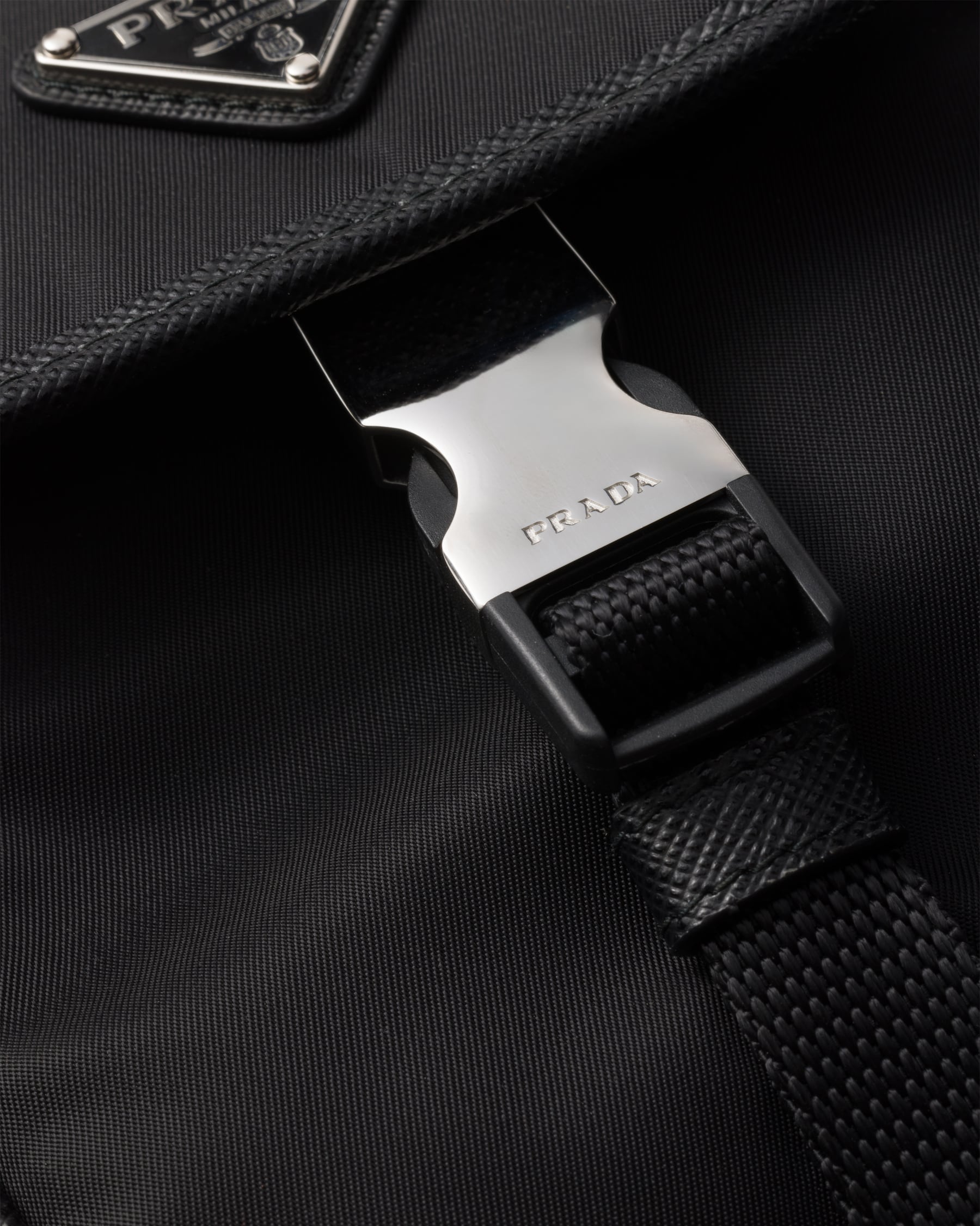 Black Re-nylon And Saffiano Leather Smartphone Case | PRADA - United States