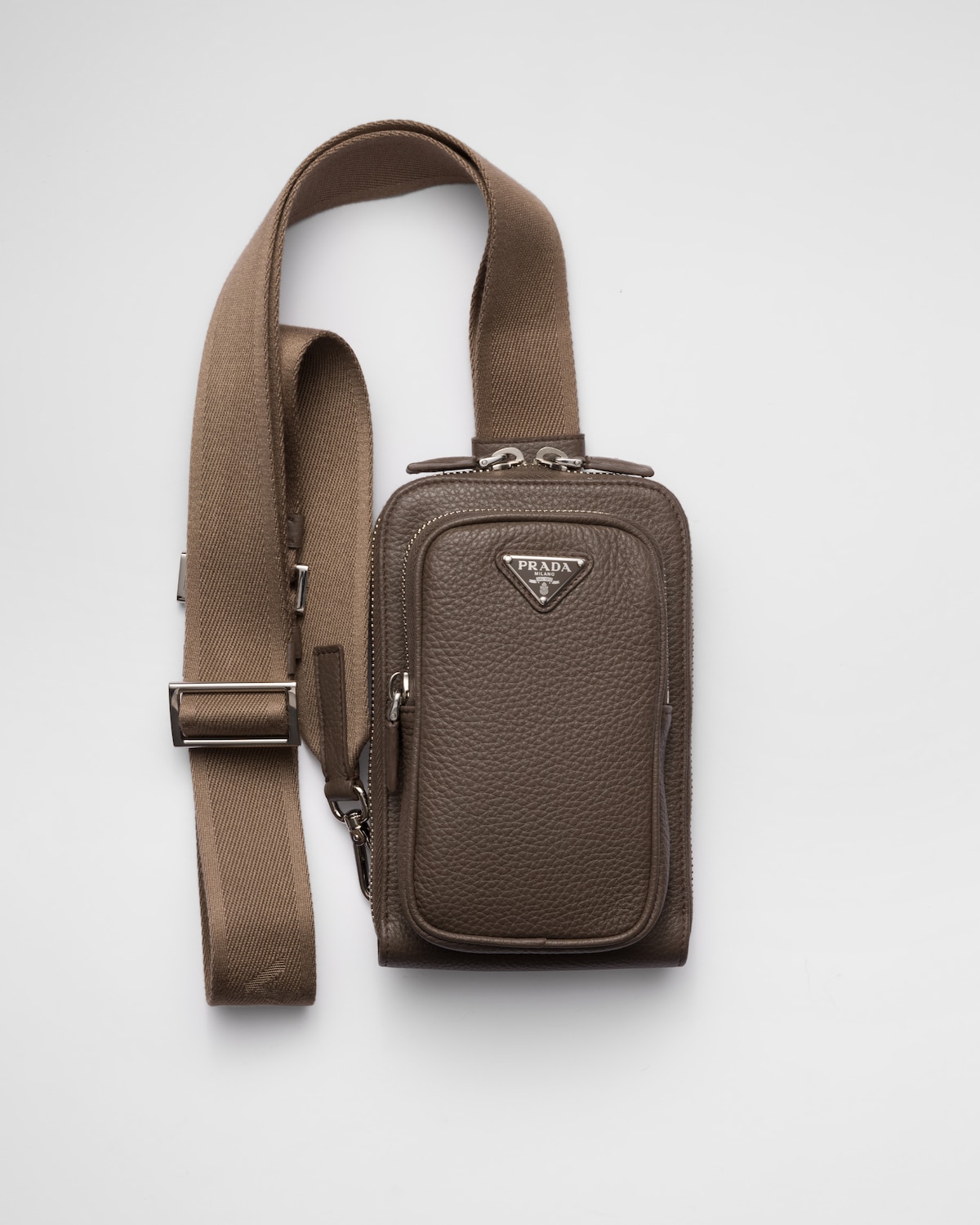 Bamboo Gray Leather Smartphone Case | PRADA