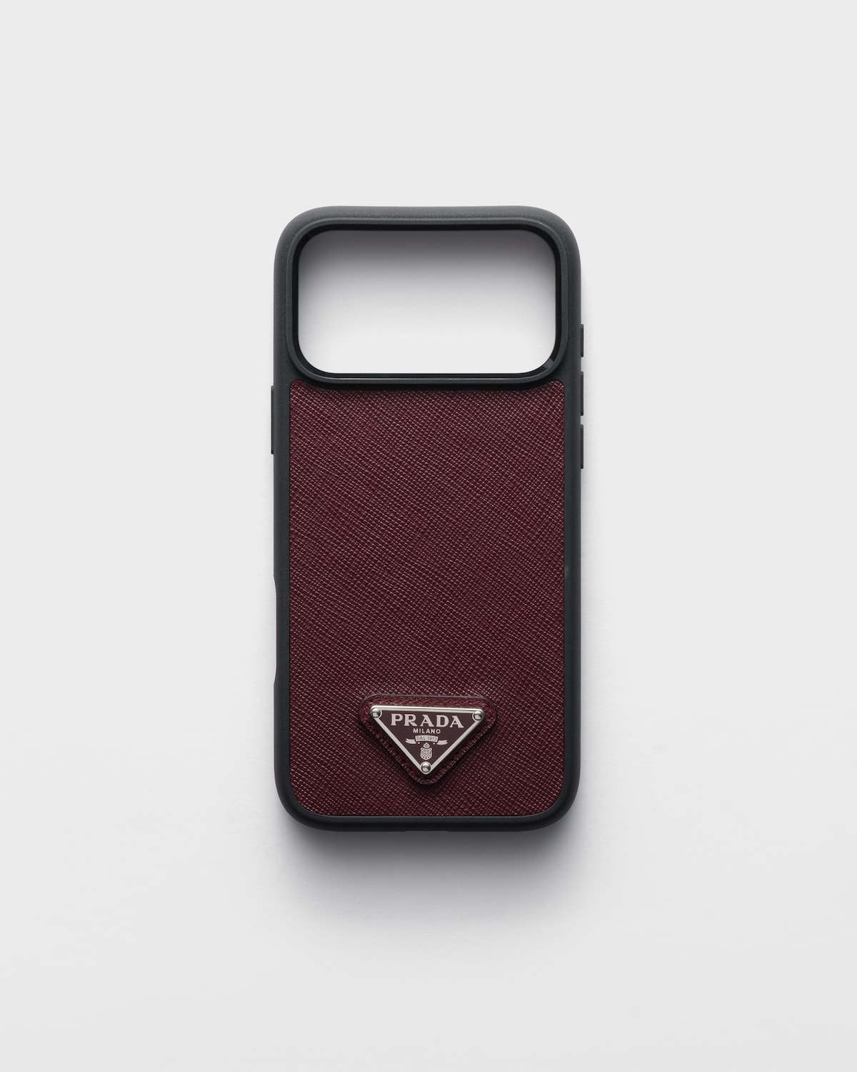 Burgundy Saffiano Leather Case For Iphone 17 Pro Max | PRADA - United ...