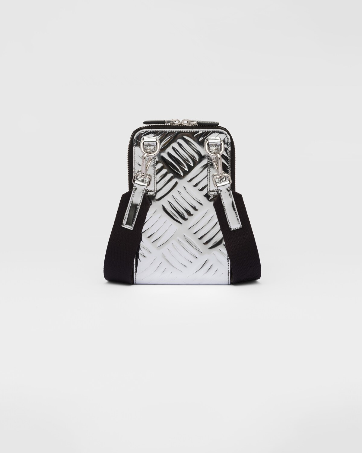 Silver Brushed Leather Smartphone Case | PRADA