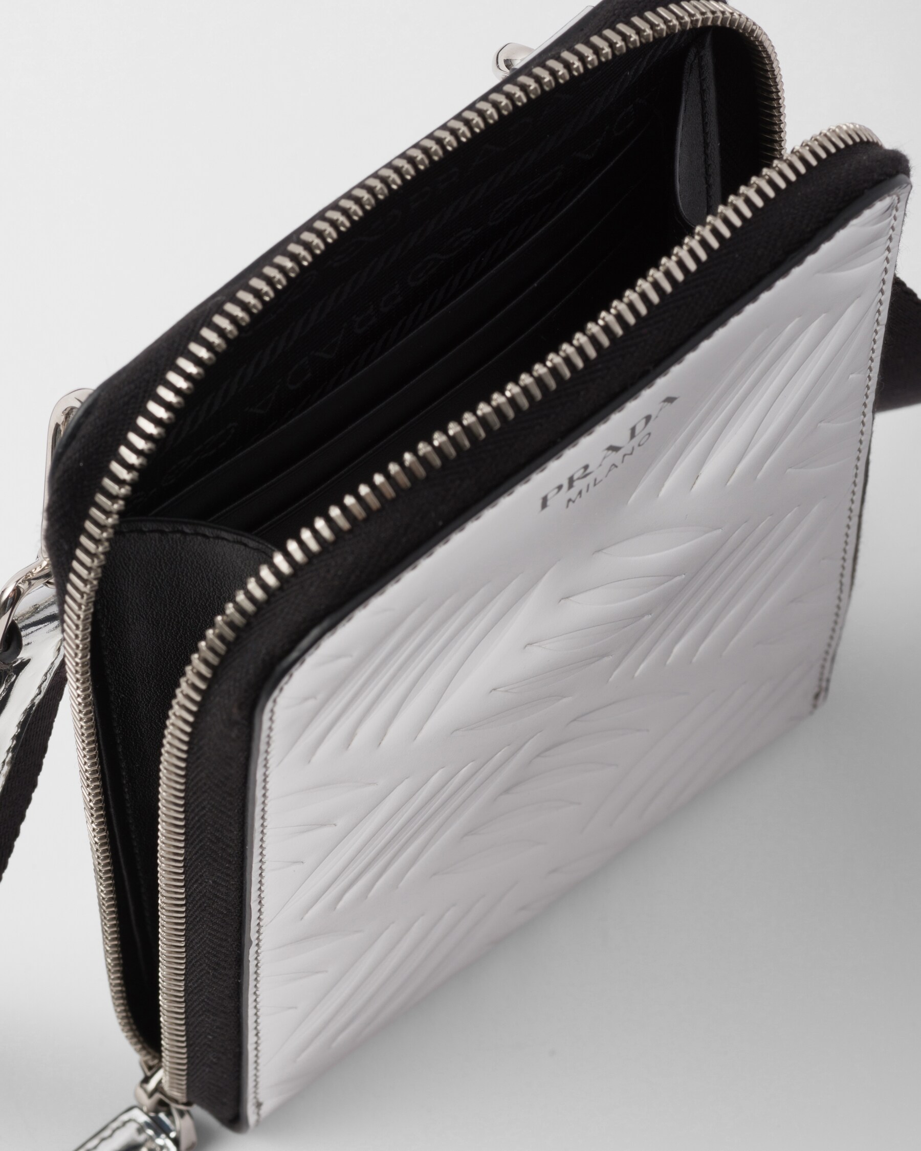 Silver Brushed Leather Smartphone Case | PRADA