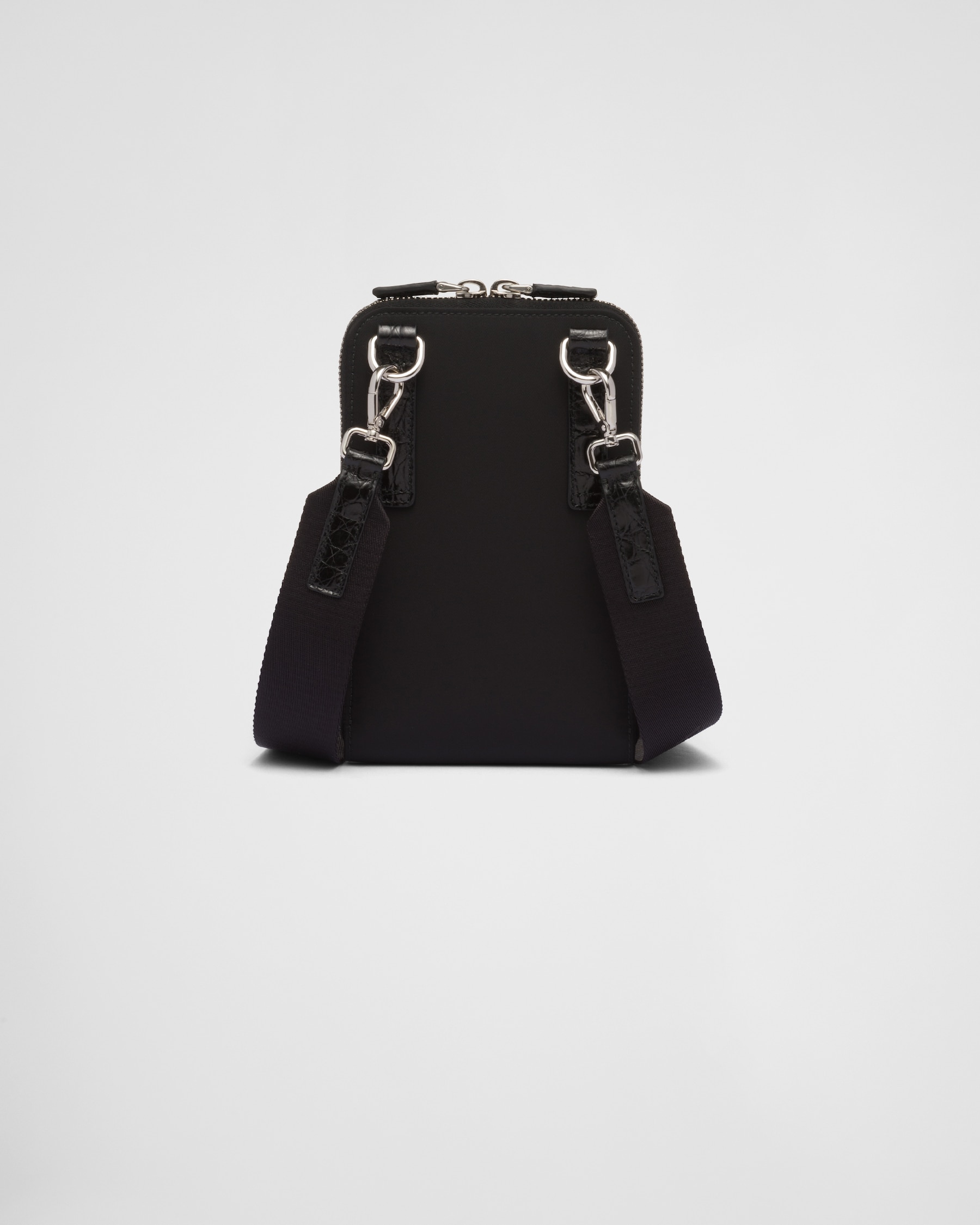 Black Re-nylon And Crocodile Leather Smartphone Case | PRADA