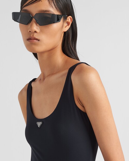Black Stretch jersey bodysuit | Prada