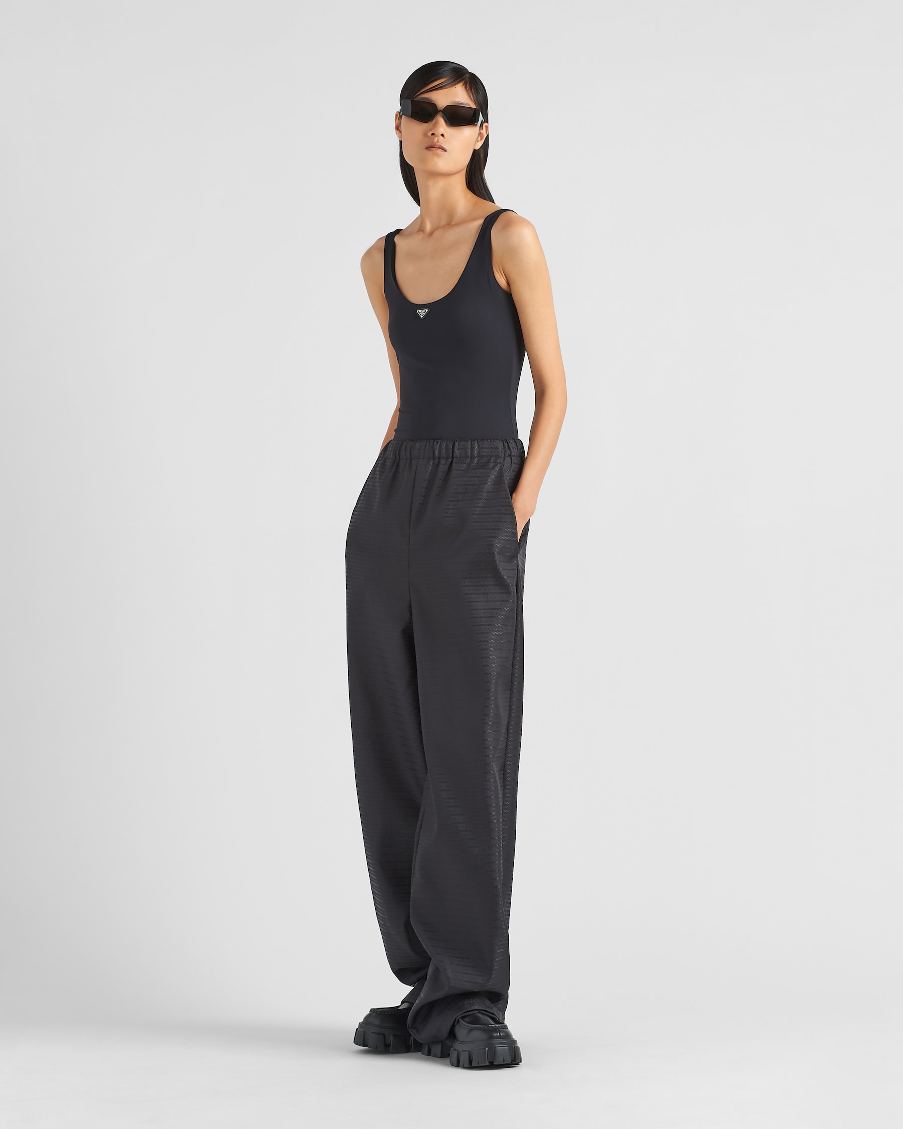 Black Stretch Jersey Bodysuit | PRADA