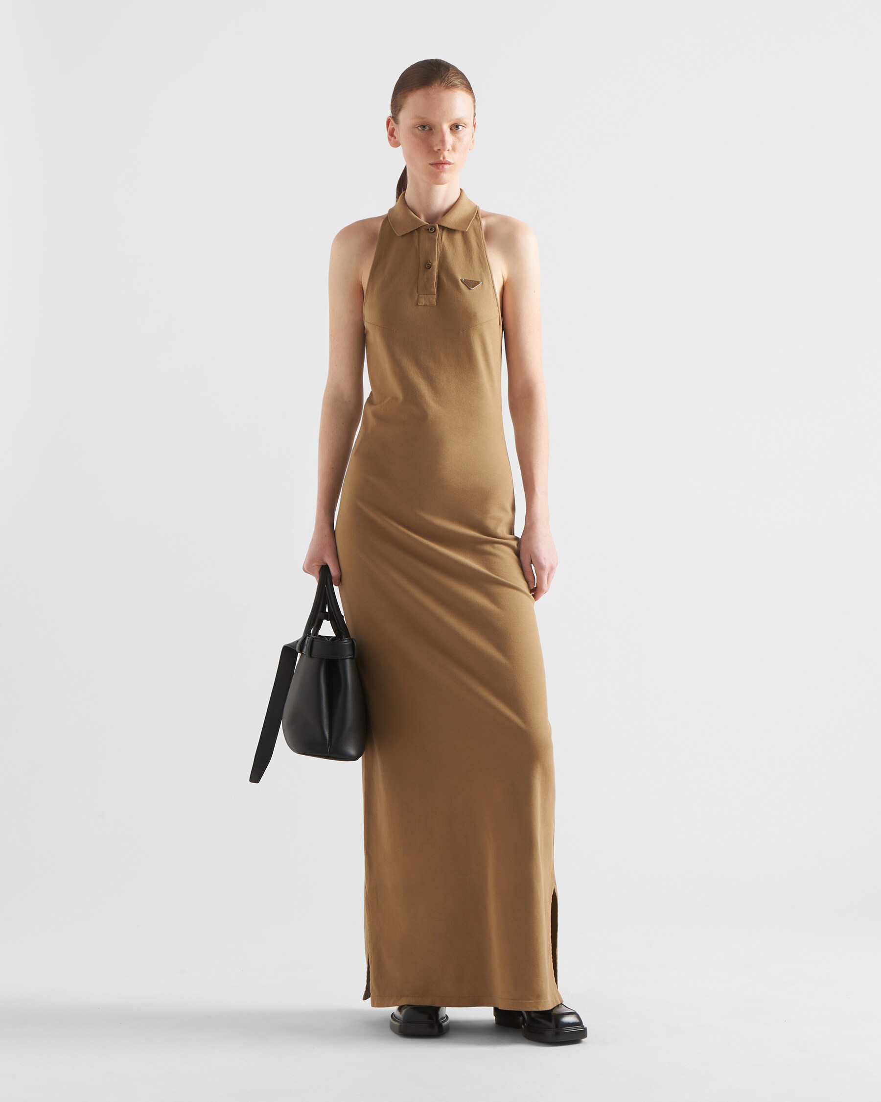 Khaki Piqué Dress | PRADA