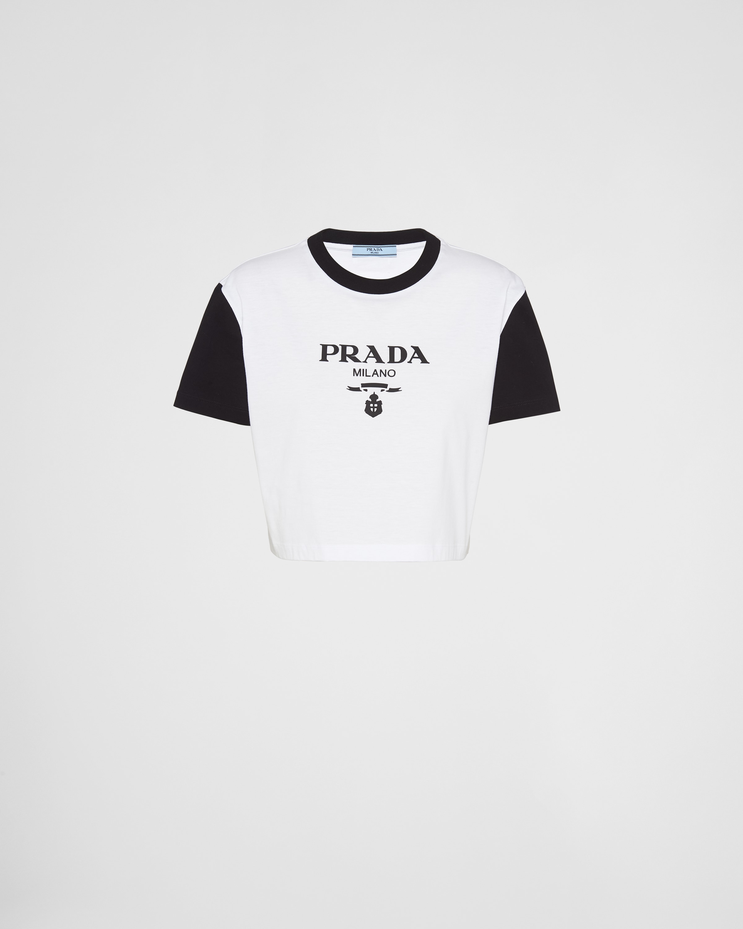 White/black Jersey T-shirt | PRADA