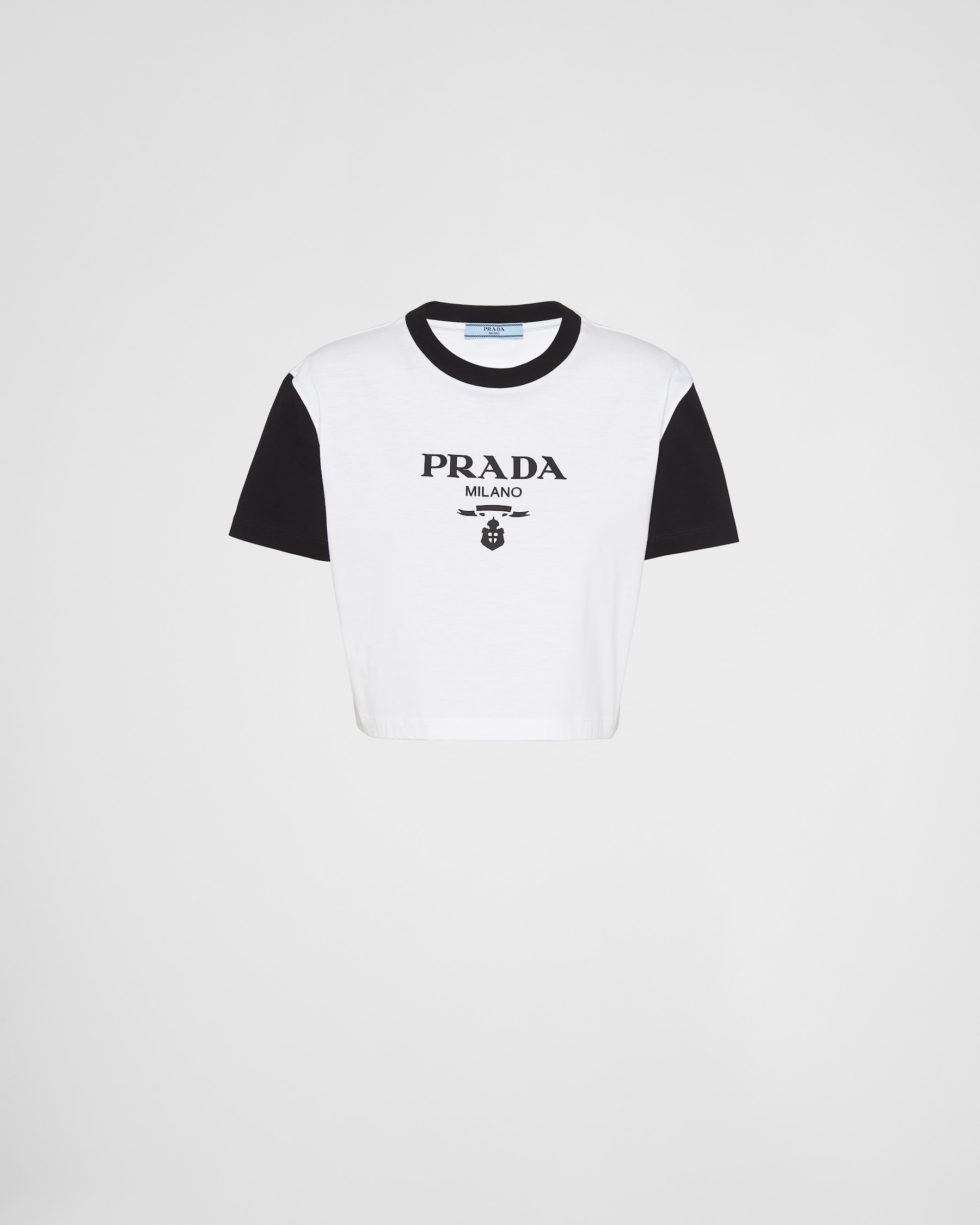 White/black Jersey T-shirt | PRADA