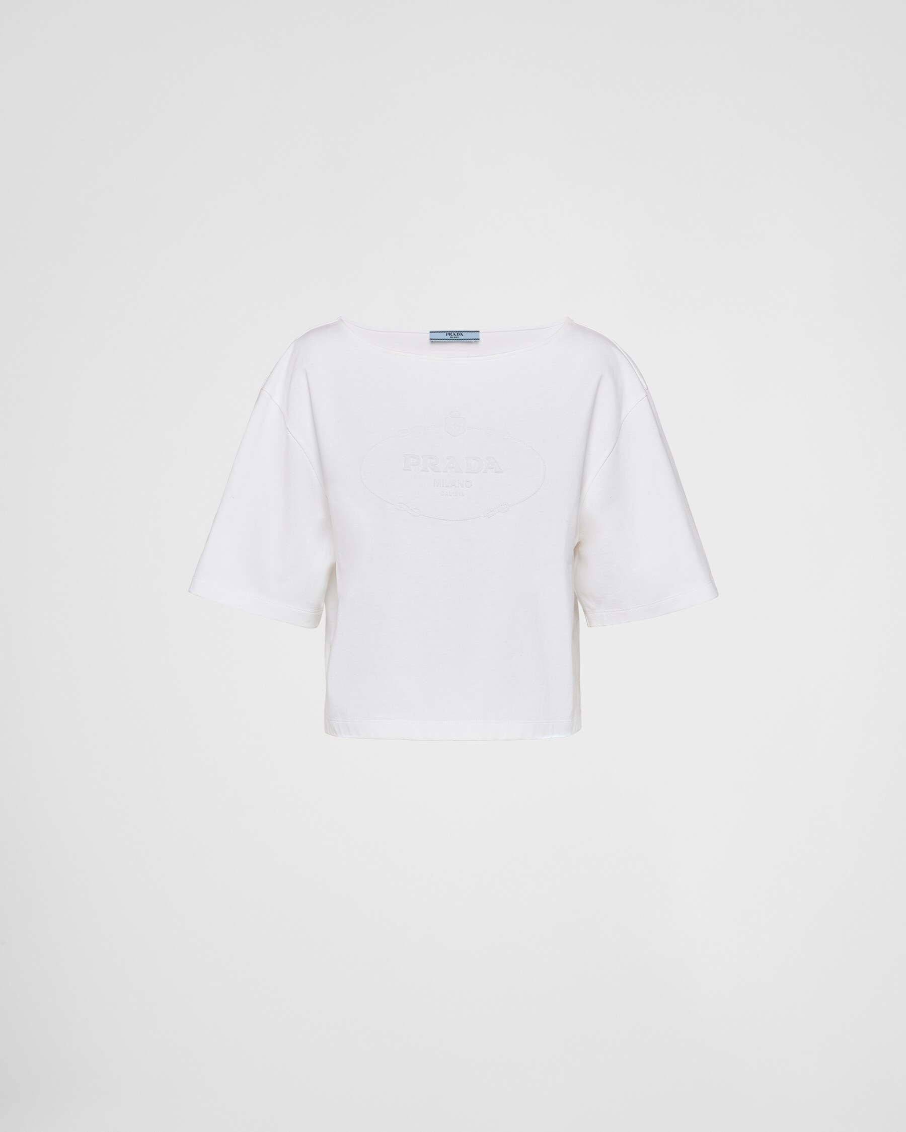 White Jersey T-shirt | PRADA