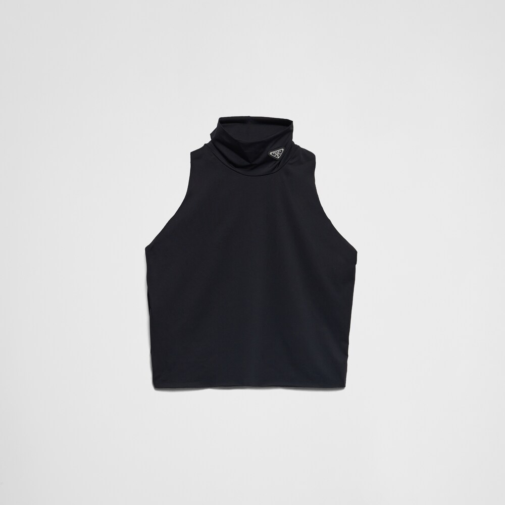 Black Stretch jersey top | Prada