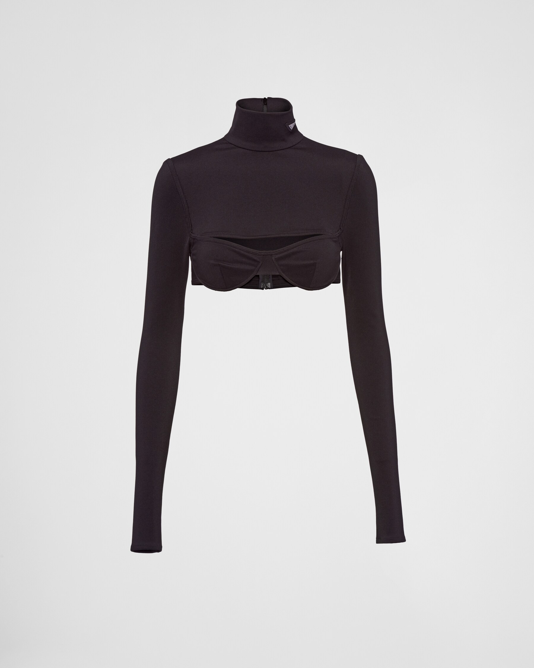 Black Stretch Jersey Top | PRADA