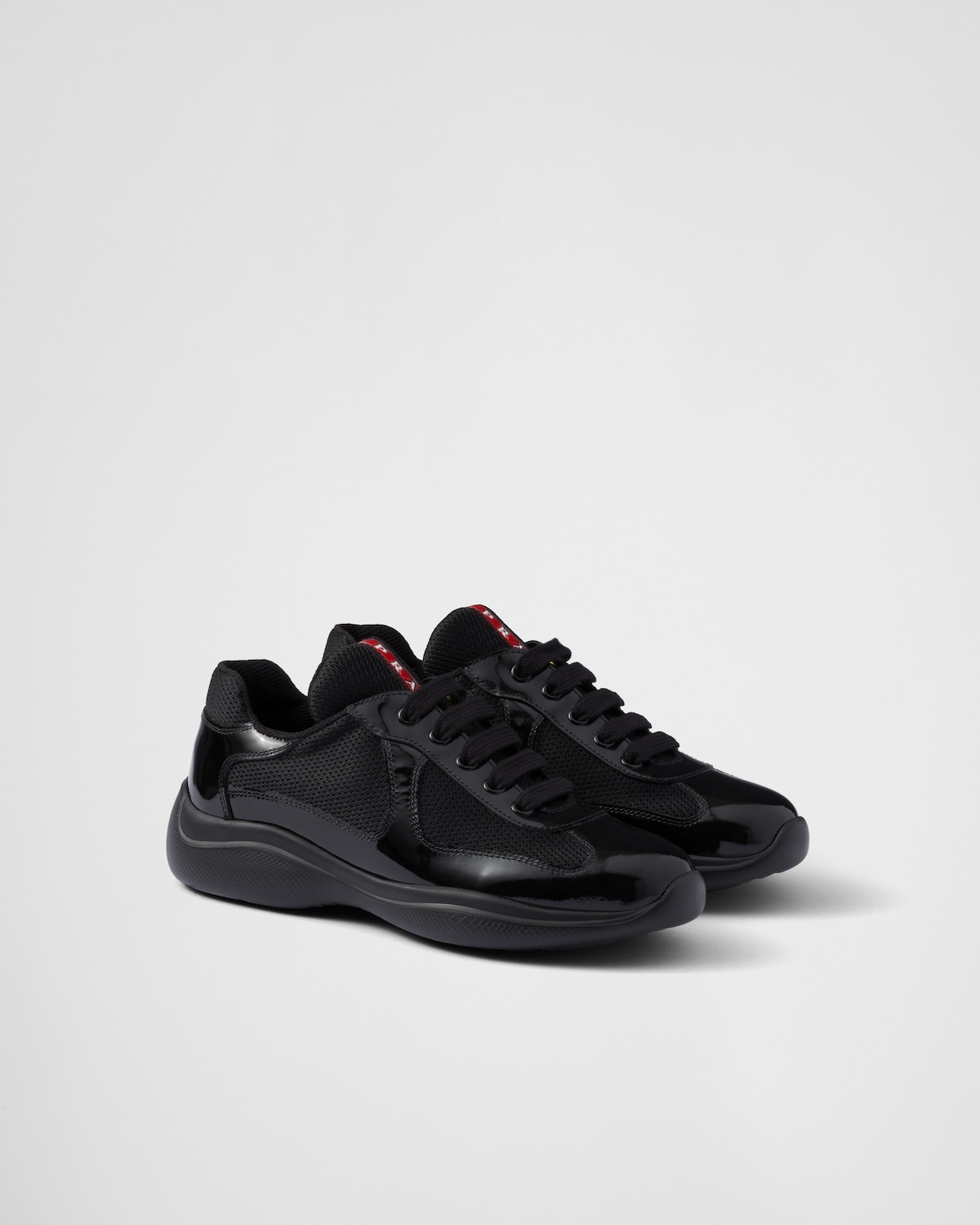 Black Prada America's Cup Biker Fabric Sneakers | PRADA