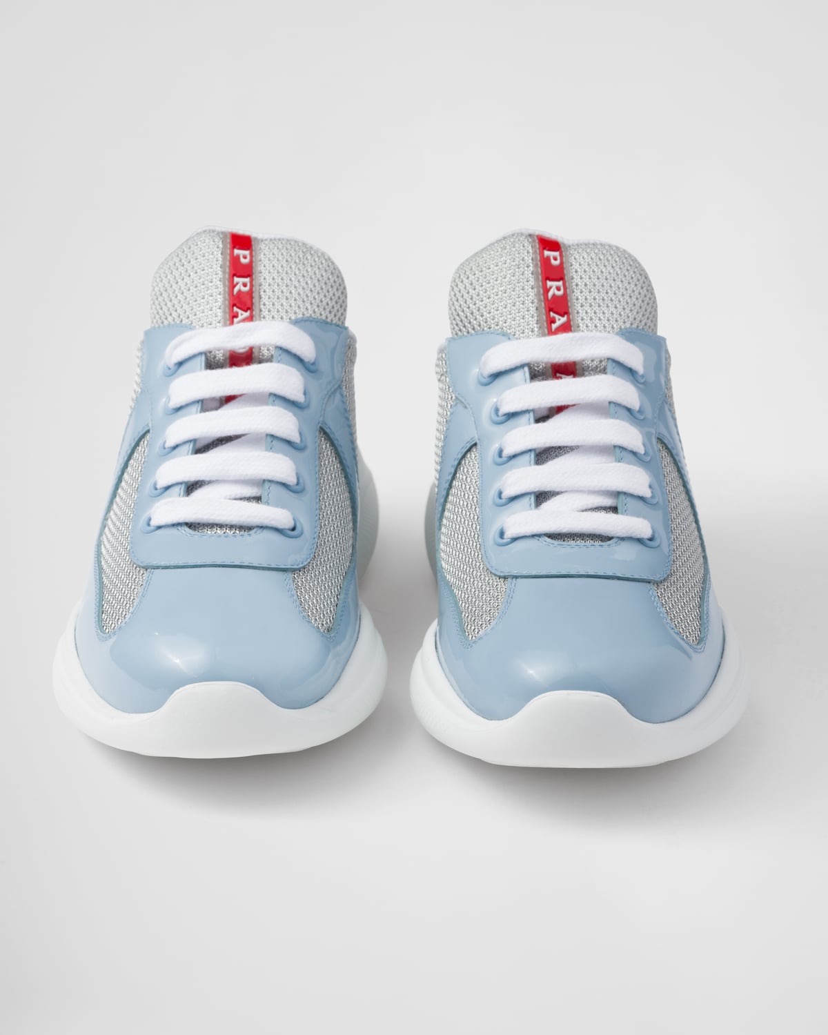 Light Blue Prada America's Cup Biker Fabric Sneakers | PRADA