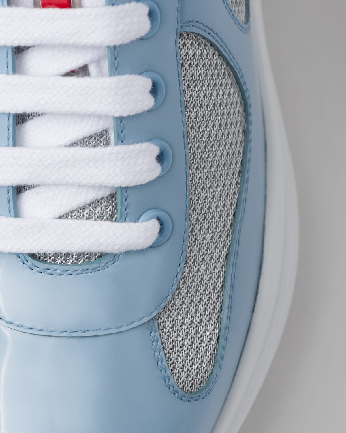 Light Blue Prada America's Cup Biker Fabric Sneakers | PRADA