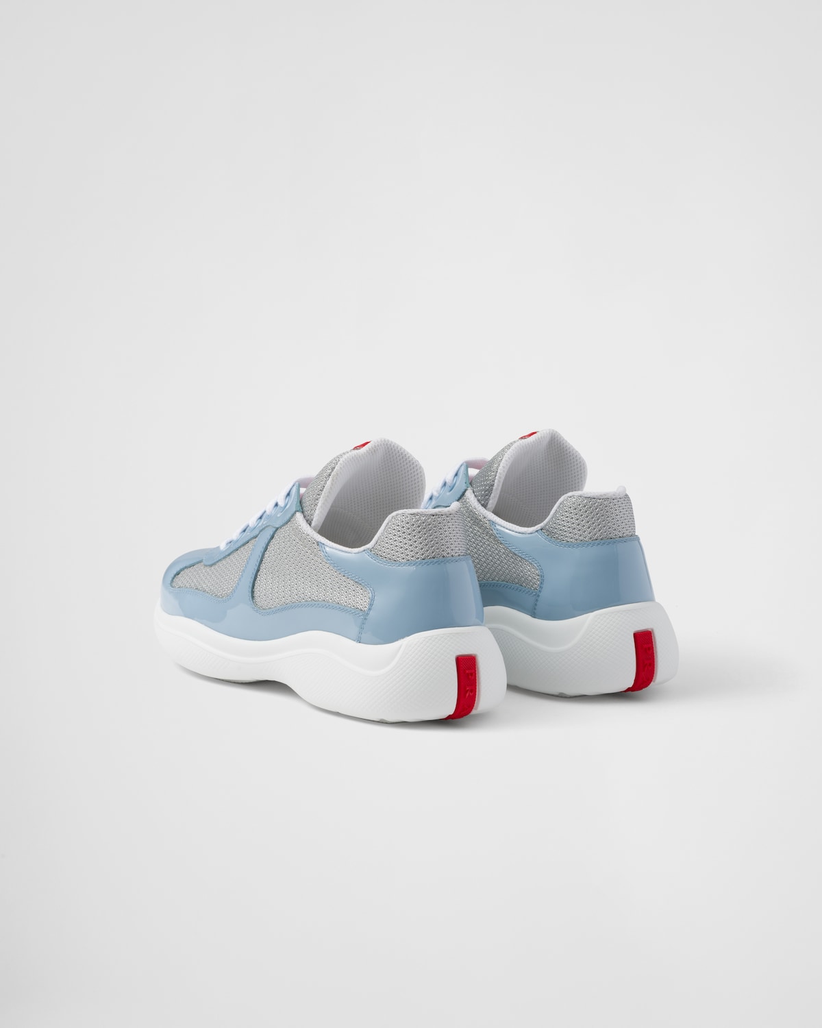 Light Blue Prada America's Cup Biker Fabric Sneakers | PRADA