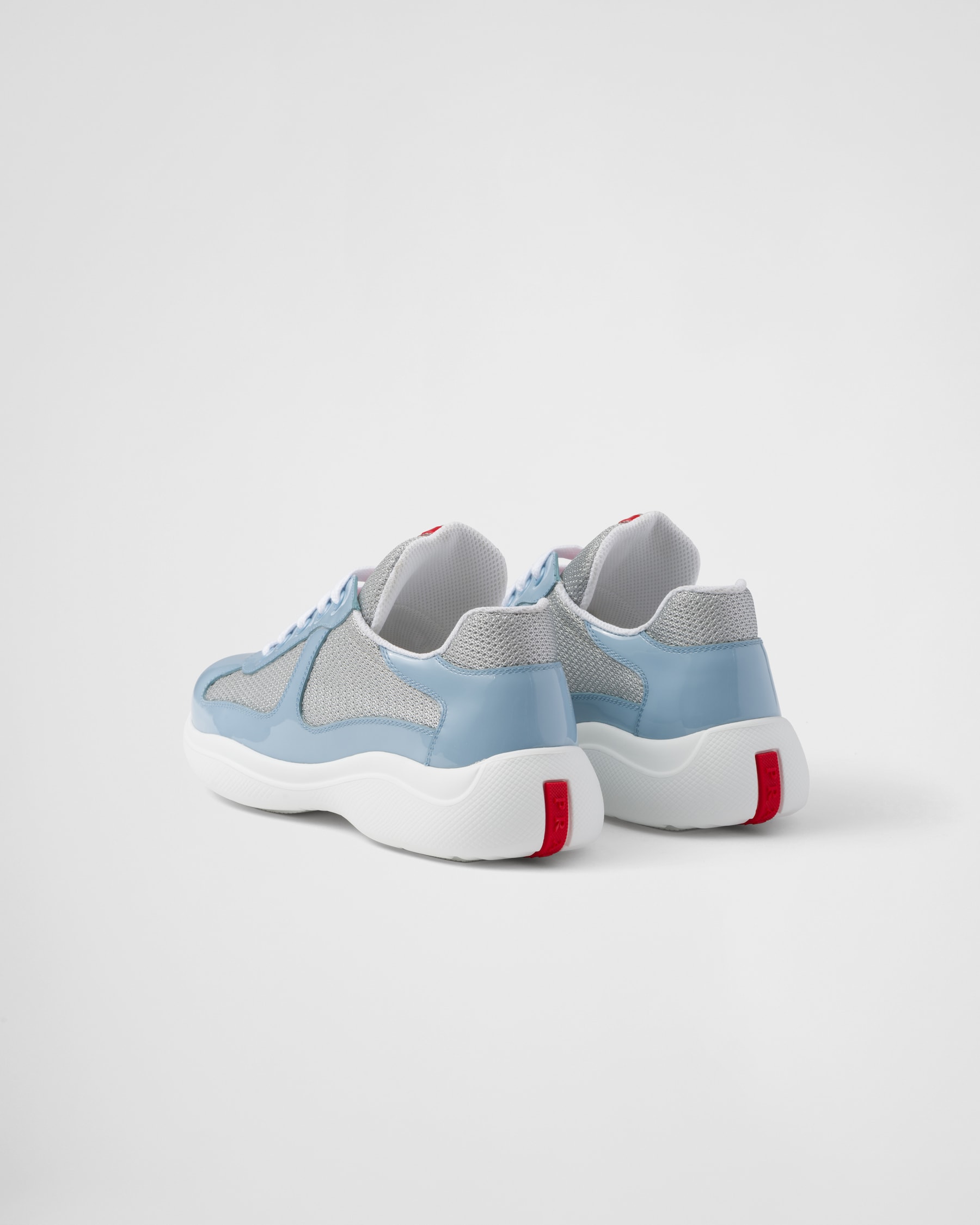 Light Blue Prada America's Cup Biker Fabric Sneakers | PRADA