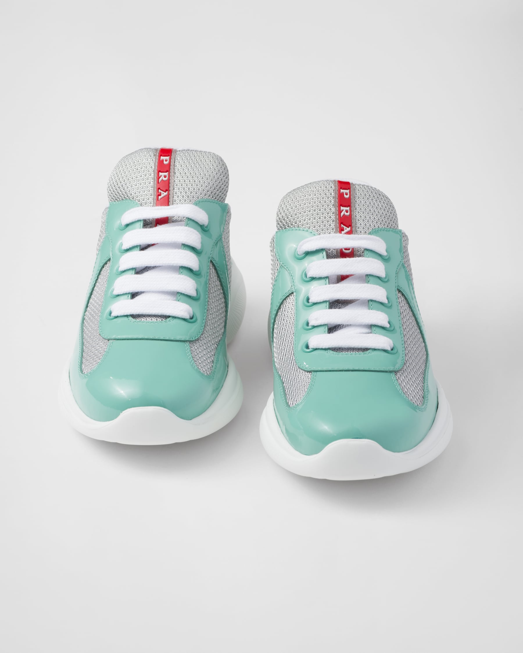 Jade Green Prada America's Cup Biker Fabric Sneakers | PRADA
