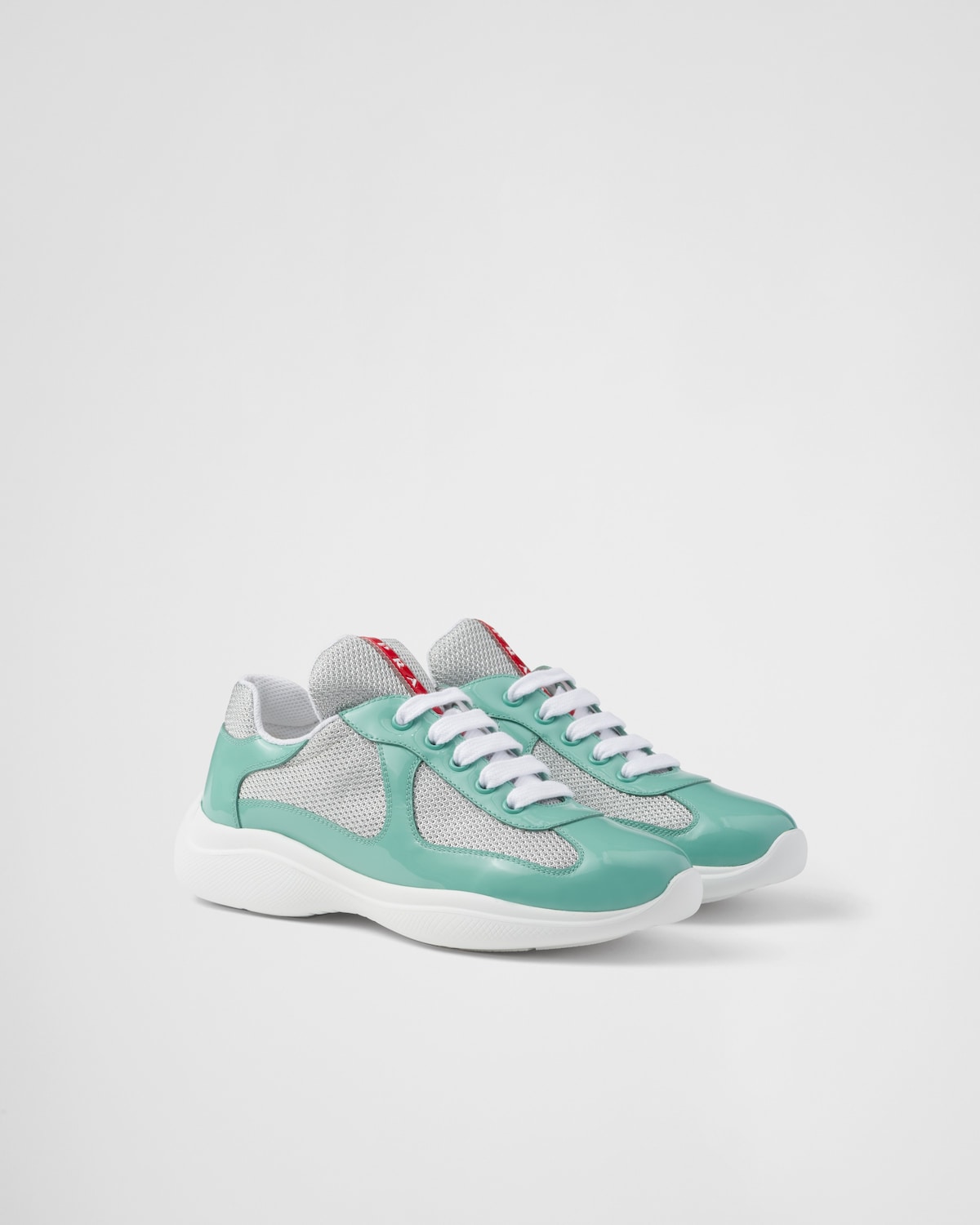 Jade Green Prada America's Cup Biker Fabric Sneakers | PRADA
