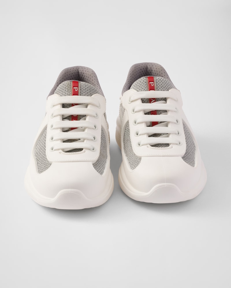 White Prada America's Cup Soft Rubber And Bike Fabric Sneakers | PRADA