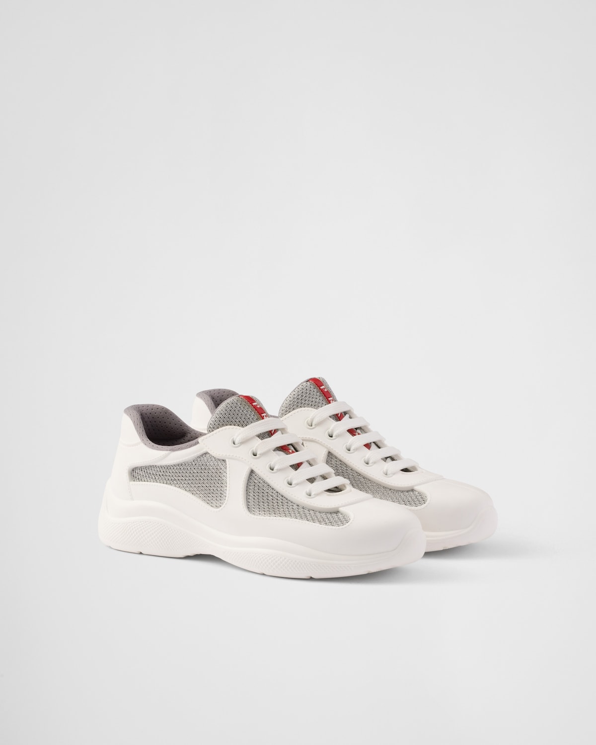 White Prada America's Cup Soft Rubber And Bike Fabric Sneakers | PRADA