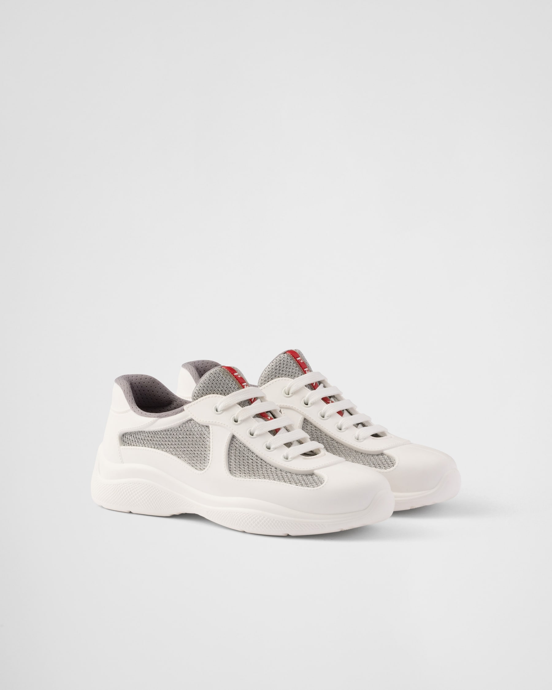 White Prada America's Cup Soft Rubber And Bike Fabric Sneakers | PRADA