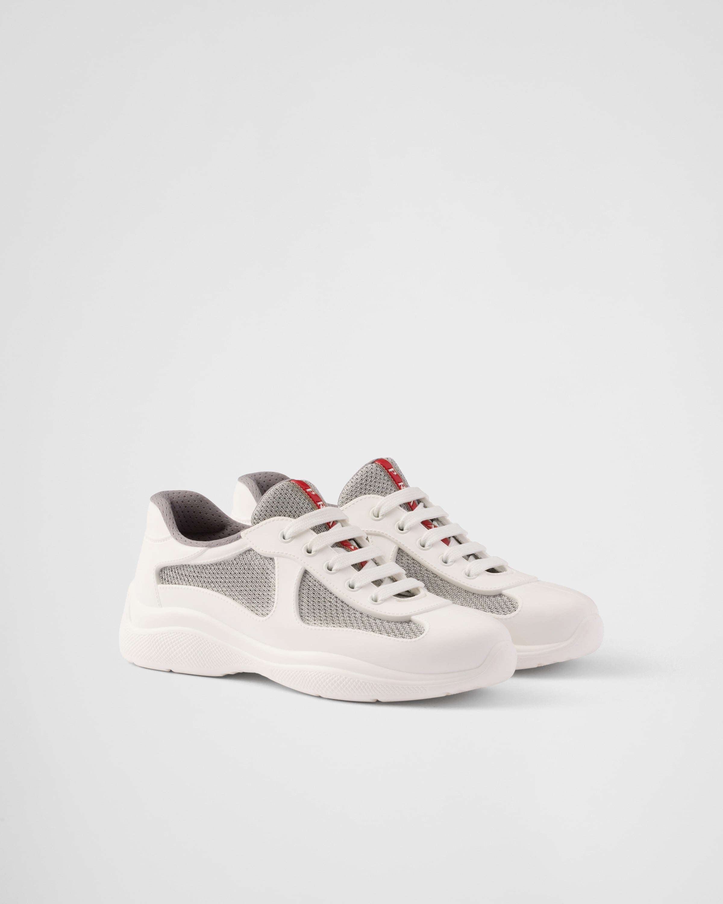 White Prada America's Cup Soft Rubber And Bike Fabric Sneakers | PRADA