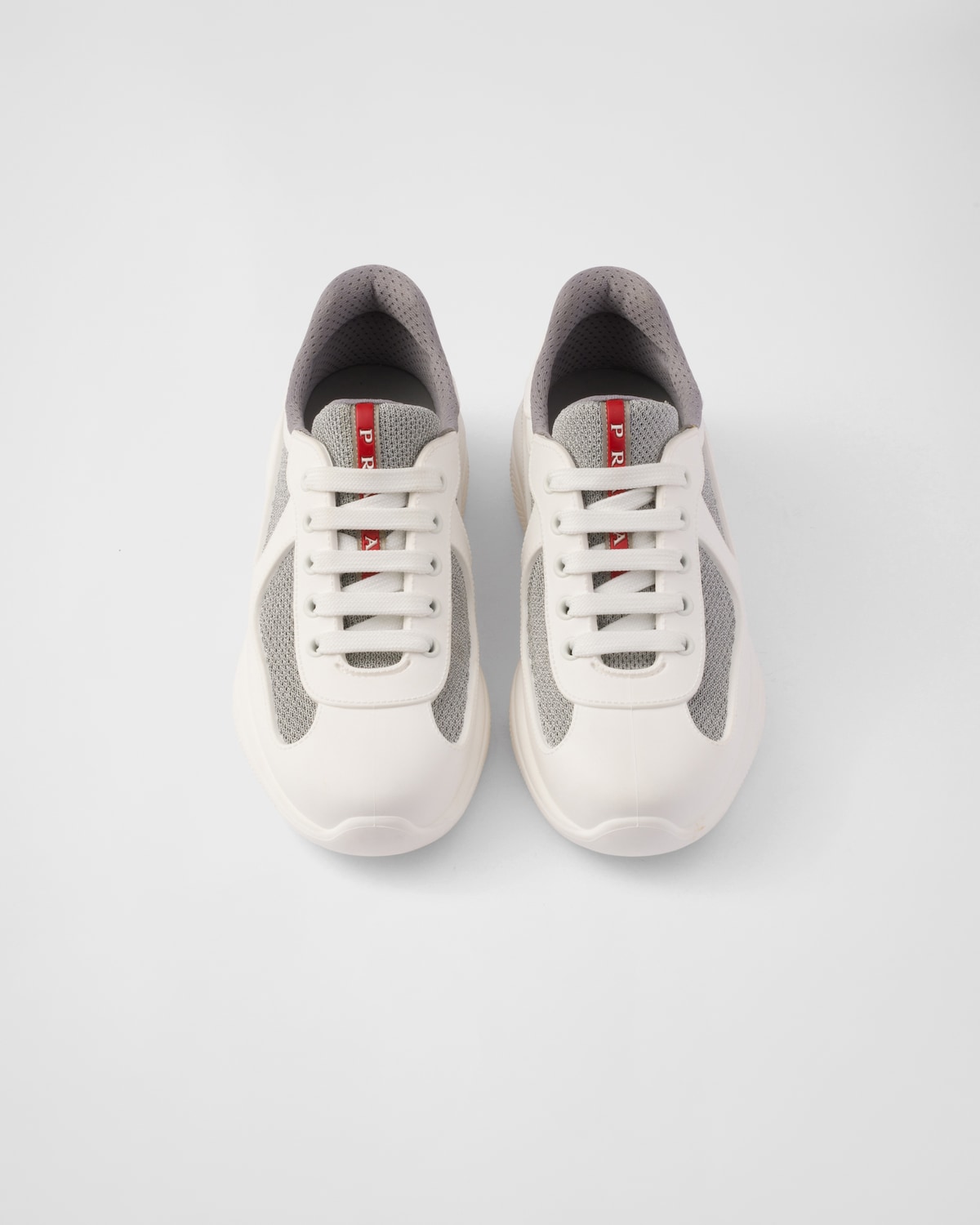 White Prada America's Cup Soft Rubber And Bike Fabric Sneakers | PRADA