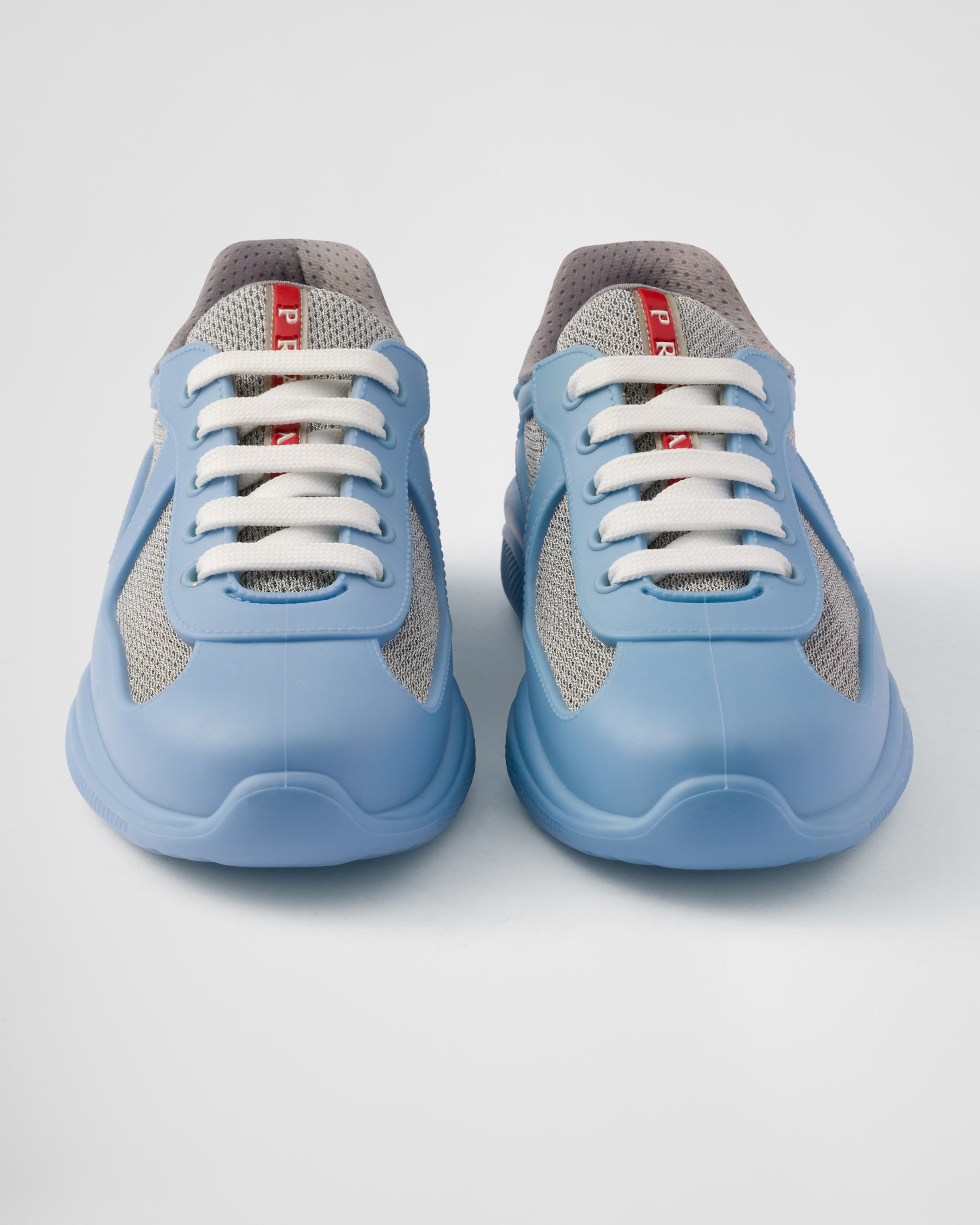Light Blue Prada America's Cup Soft Rubber And Bike Fabric Sneakers | PRADA