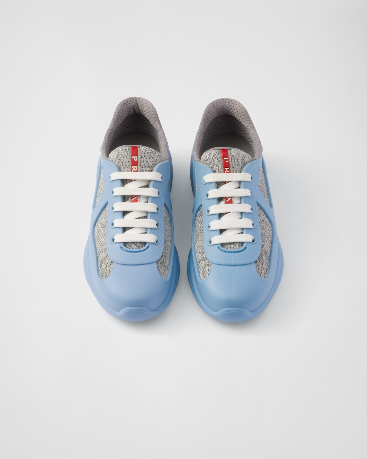 Light Blue Prada America's Cup Soft Rubber And Bike Fabric Sneakers | PRADA