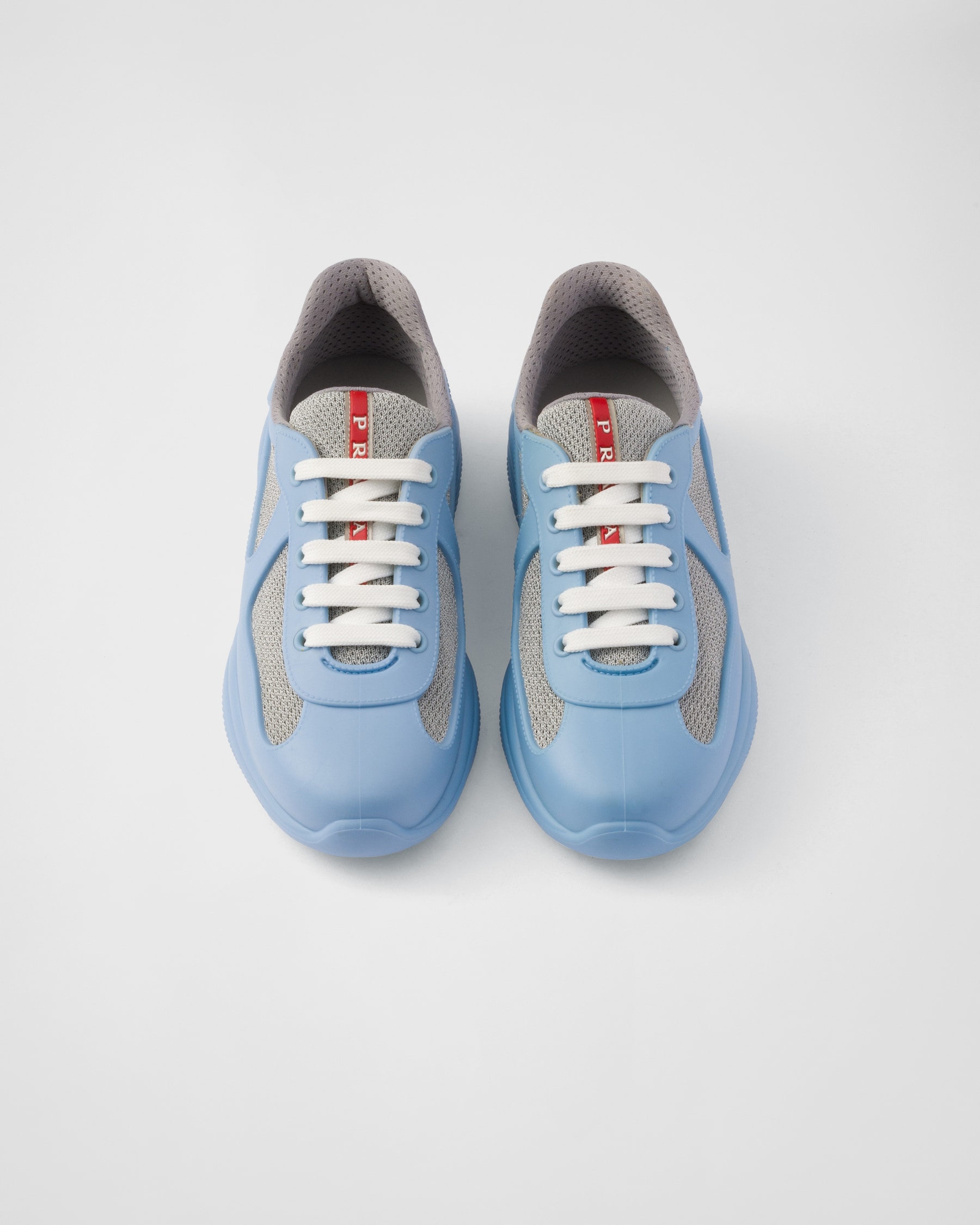Light Blue Prada America's Cup Soft Rubber And Bike Fabric Sneakers | PRADA