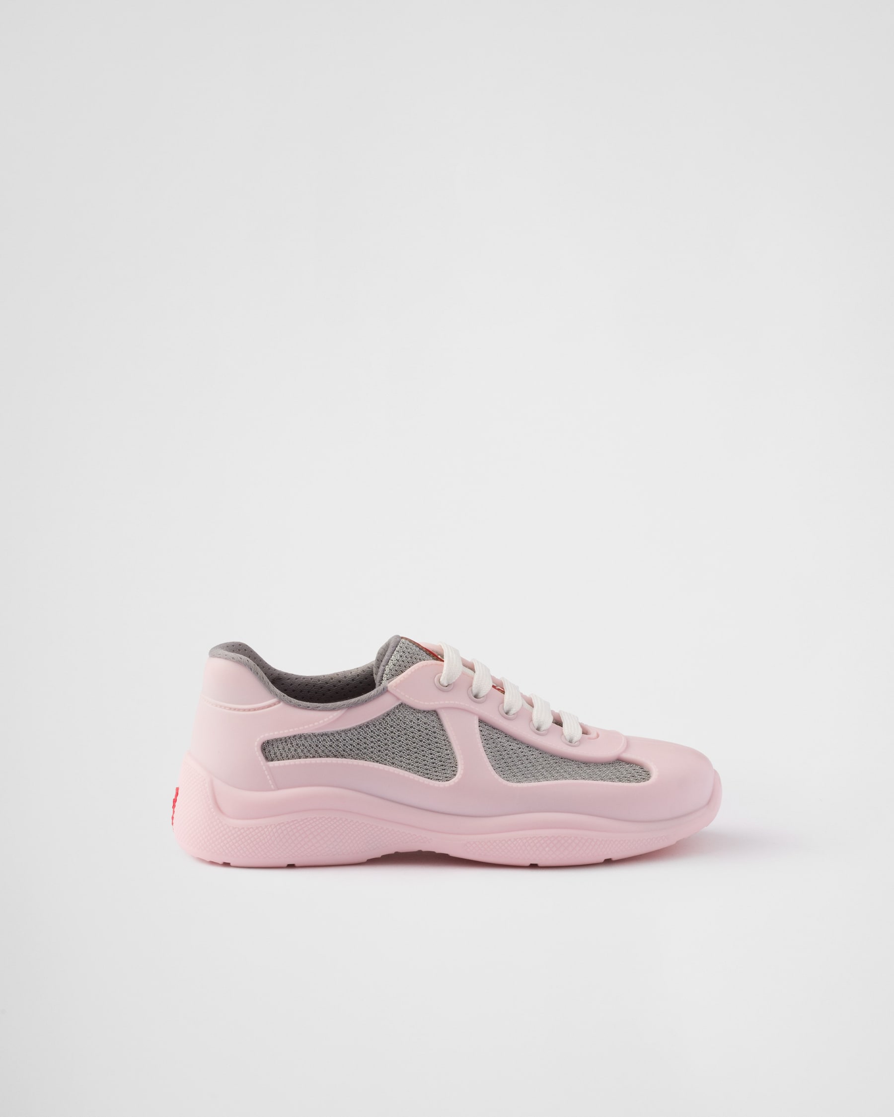 Alabaster Pink Prada America's Cup Soft Rubber And Bike Fabric Sneakers ...