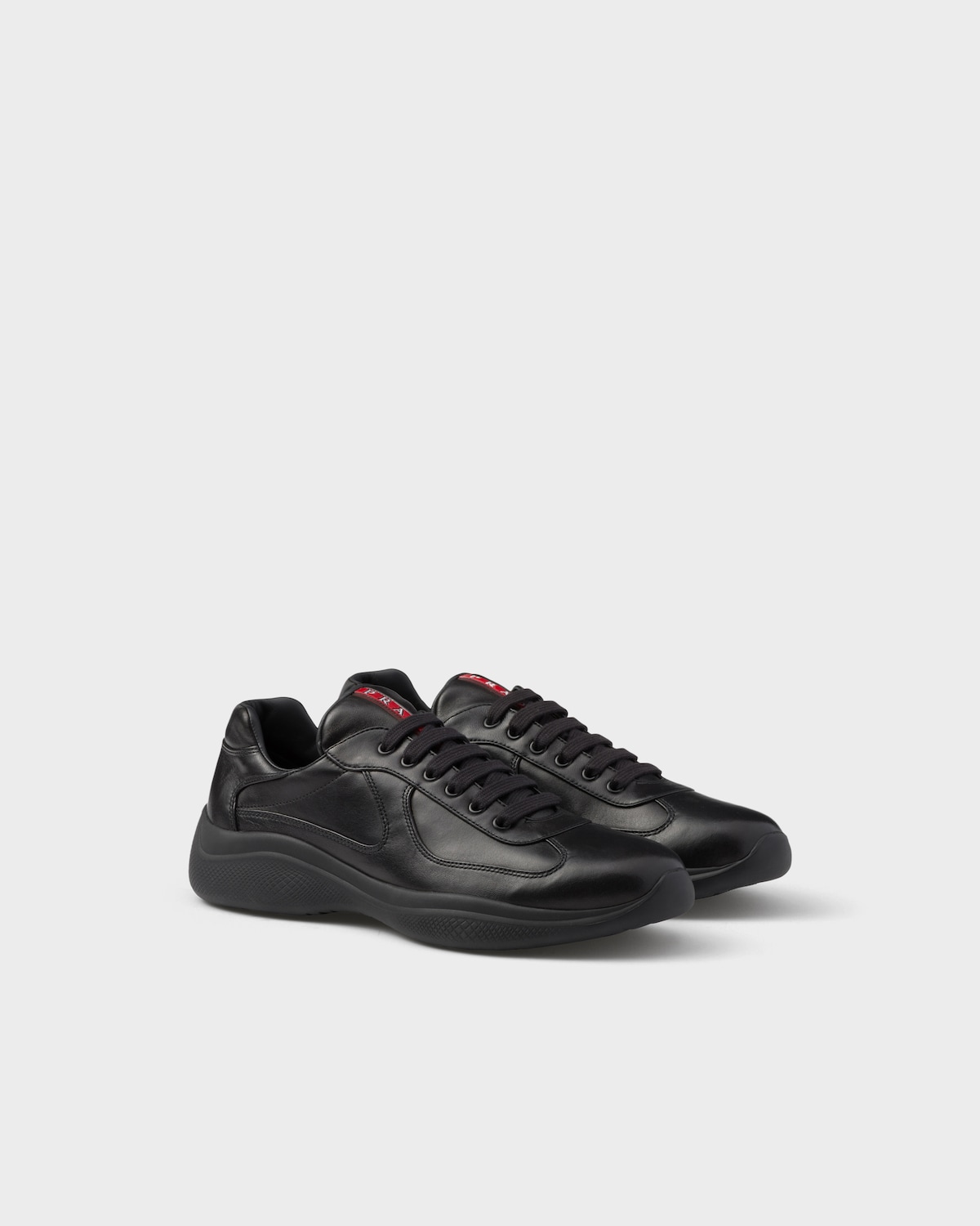 Black Prada America's Cup Nappa Leather Sneakers | PRADA