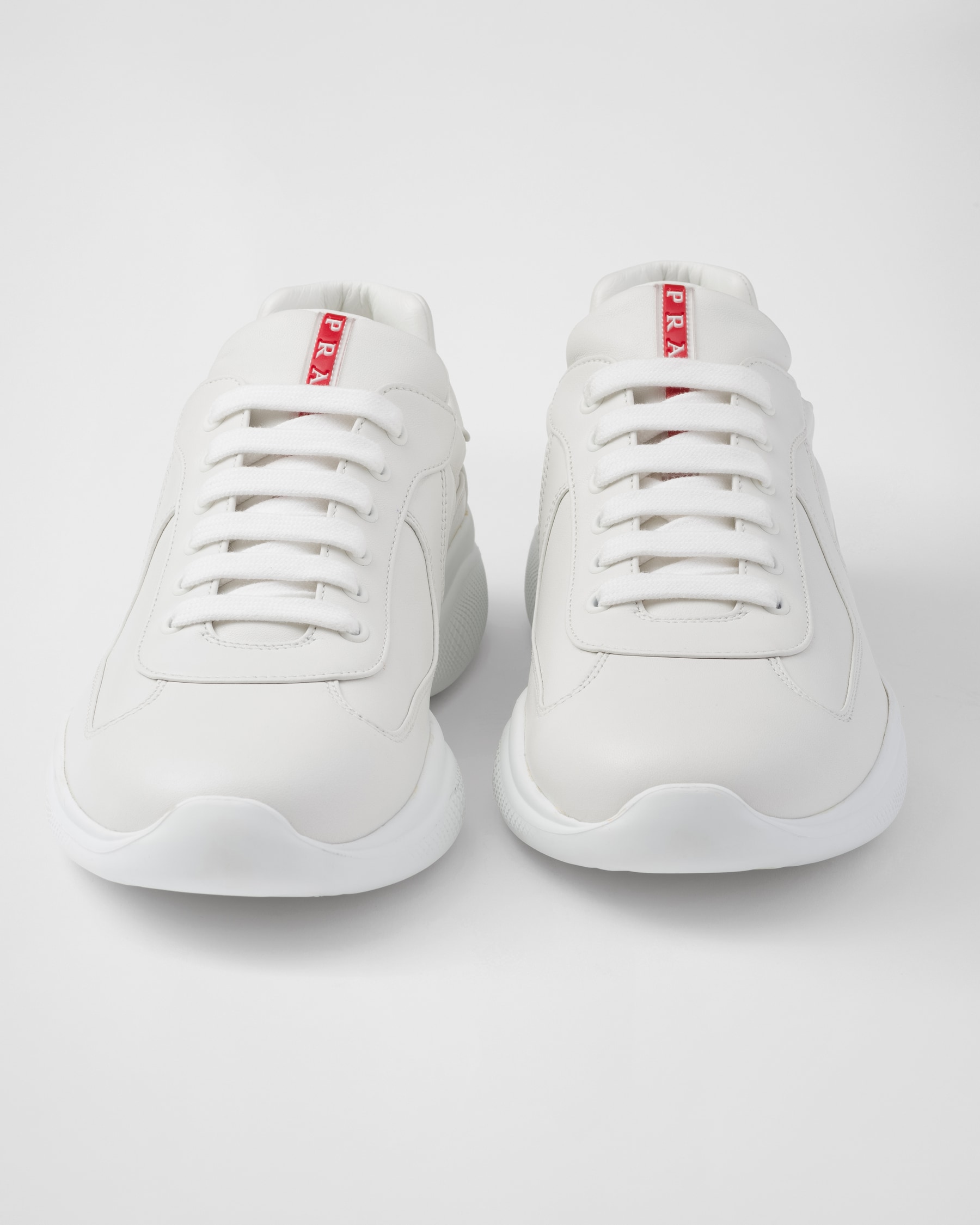 White Prada America's Cup Nappa Leather Sneakers | PRADA