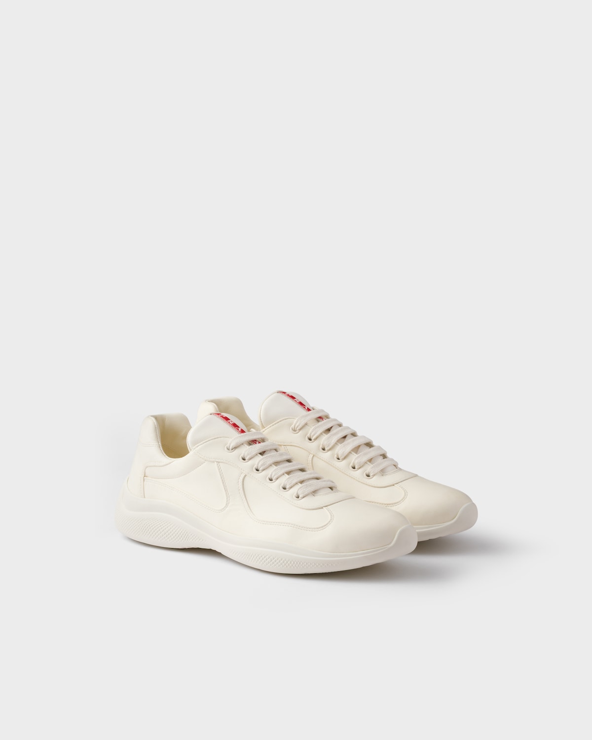 Ivory Prada America's Cup Nappa Leather Sneakers | PRADA