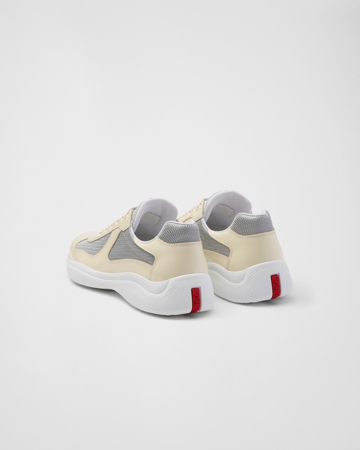 Vanilla/silver Prada America's Cup Patent Leather And Bike Fabric ...