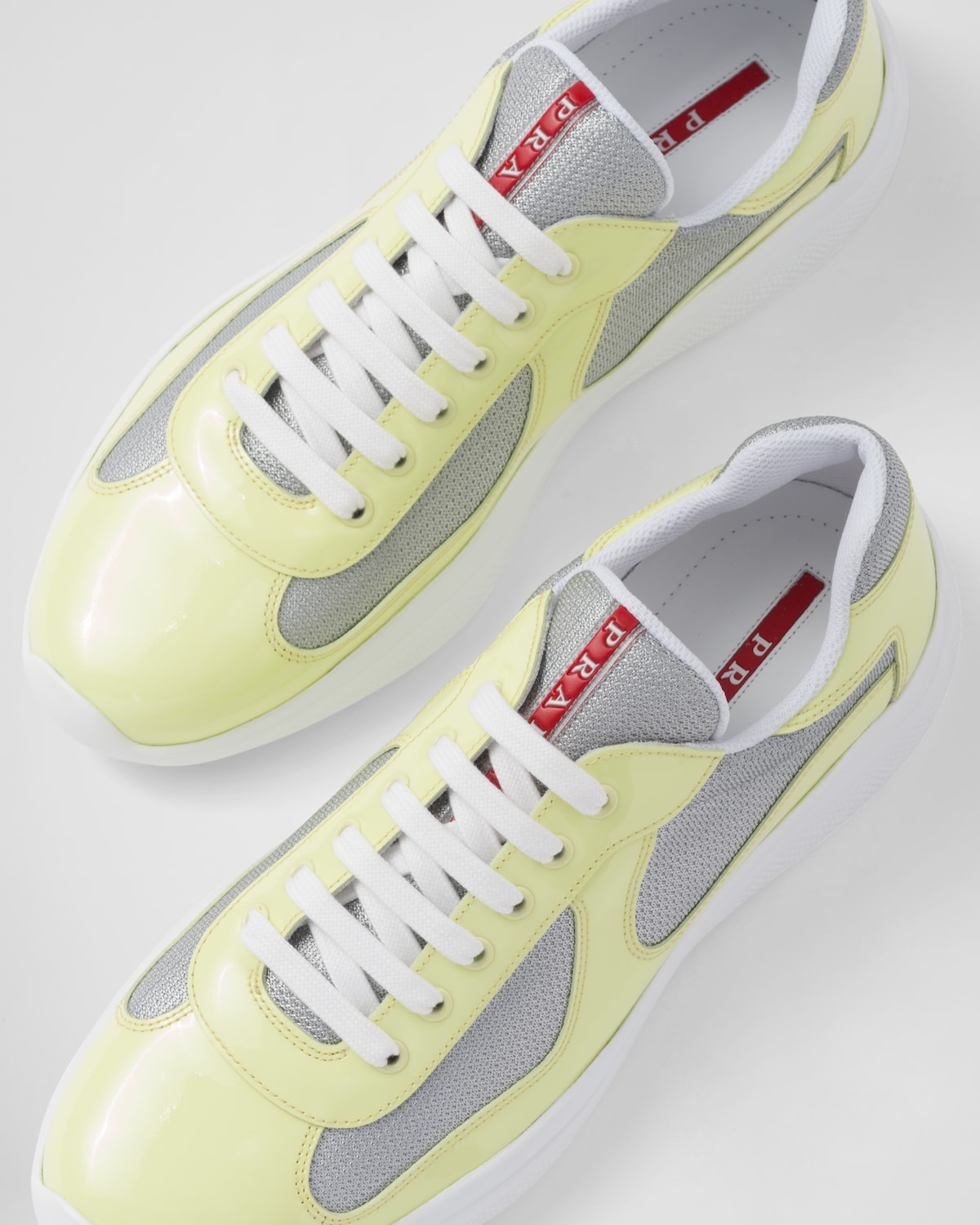 Pollen Yellow/silver Prada America's Cup Patent Leather And Bike Fabric ...