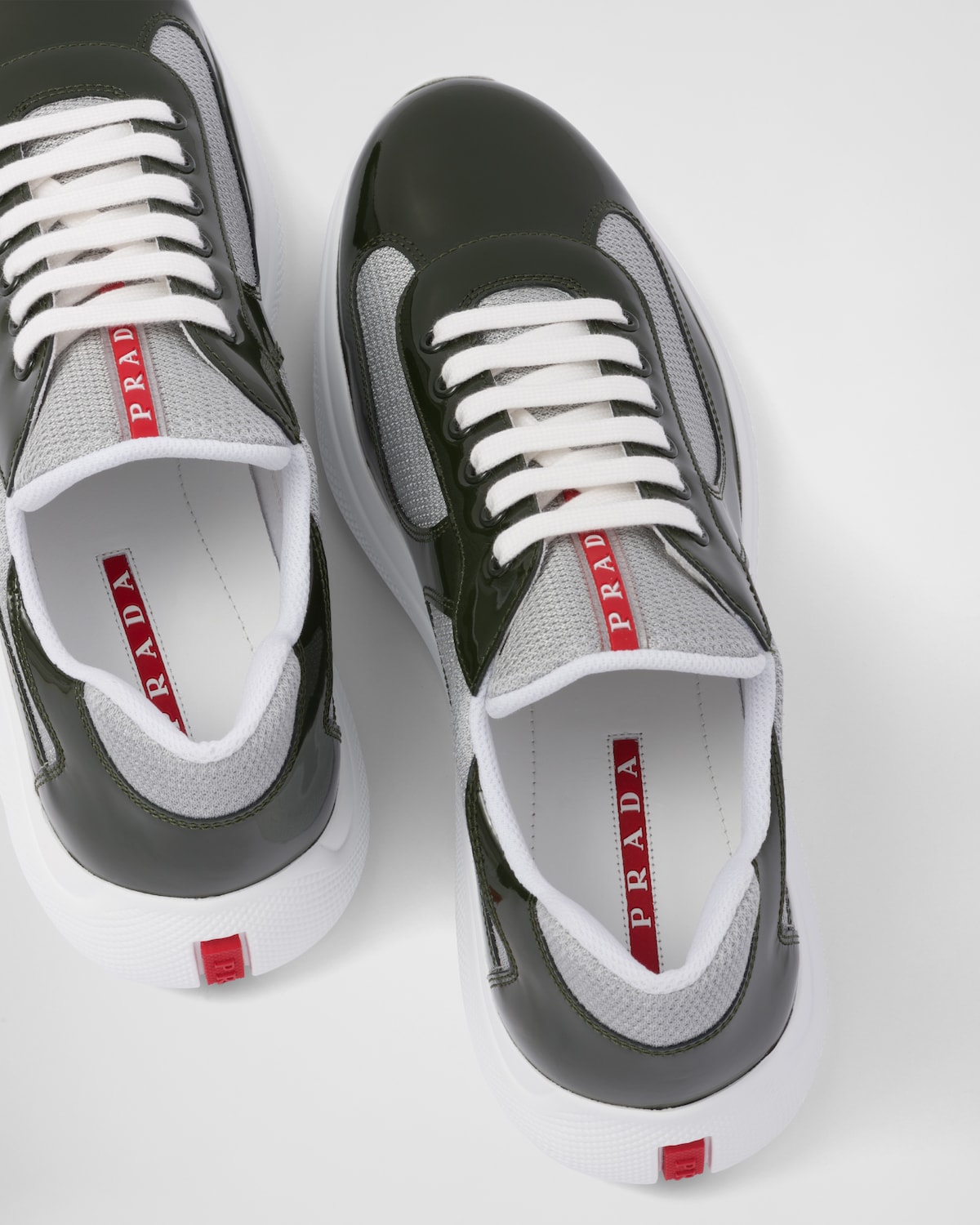 Forest Green/silver Prada America's Cup Patent Leather And Bike Fabric ...