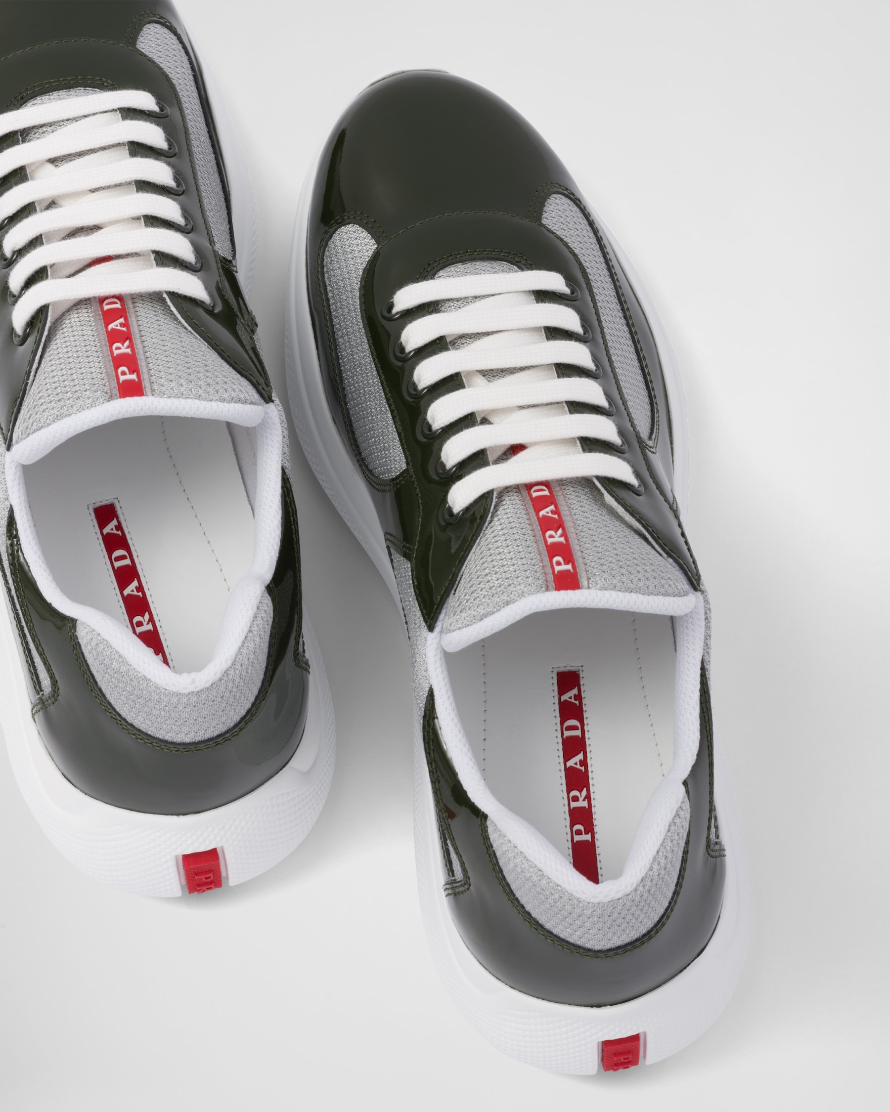 Forest Green/silver Prada America's Cup Patent Leather And Bike Fabric ...